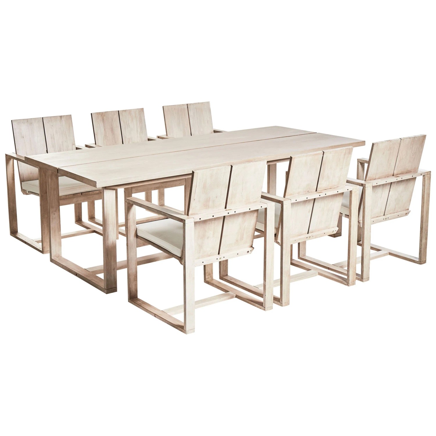 Beliani Set mobili giardino Azzanello 6 posti legno acacia cuscini ...