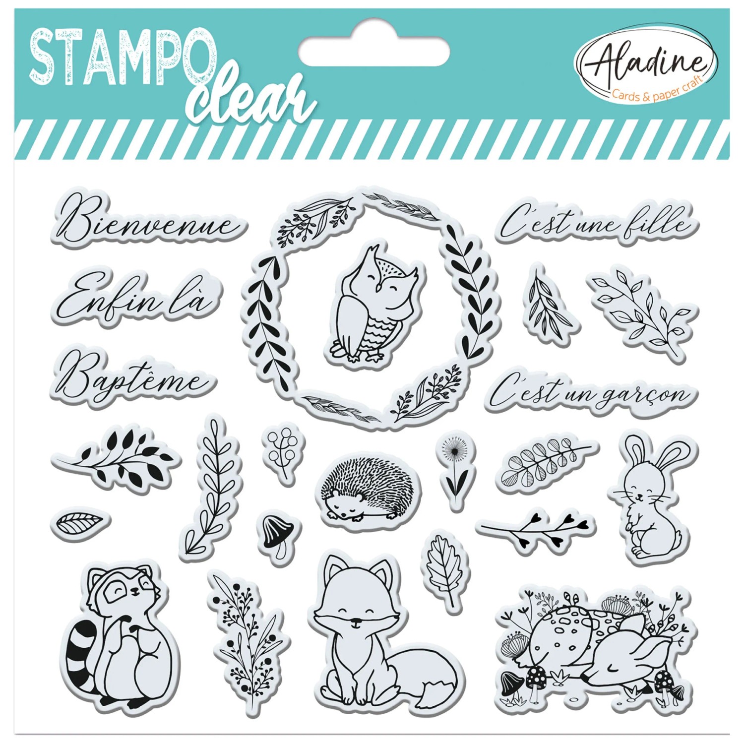 Aladine Stempelset Clear Stamp Geburt