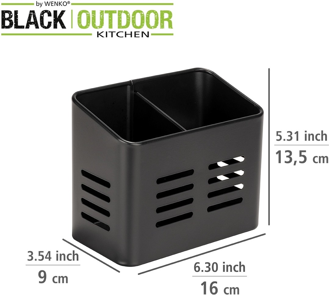 Wenko Black Outdoor Kitchen Besteckkorb Baco Schwarz kaufen bei OBI