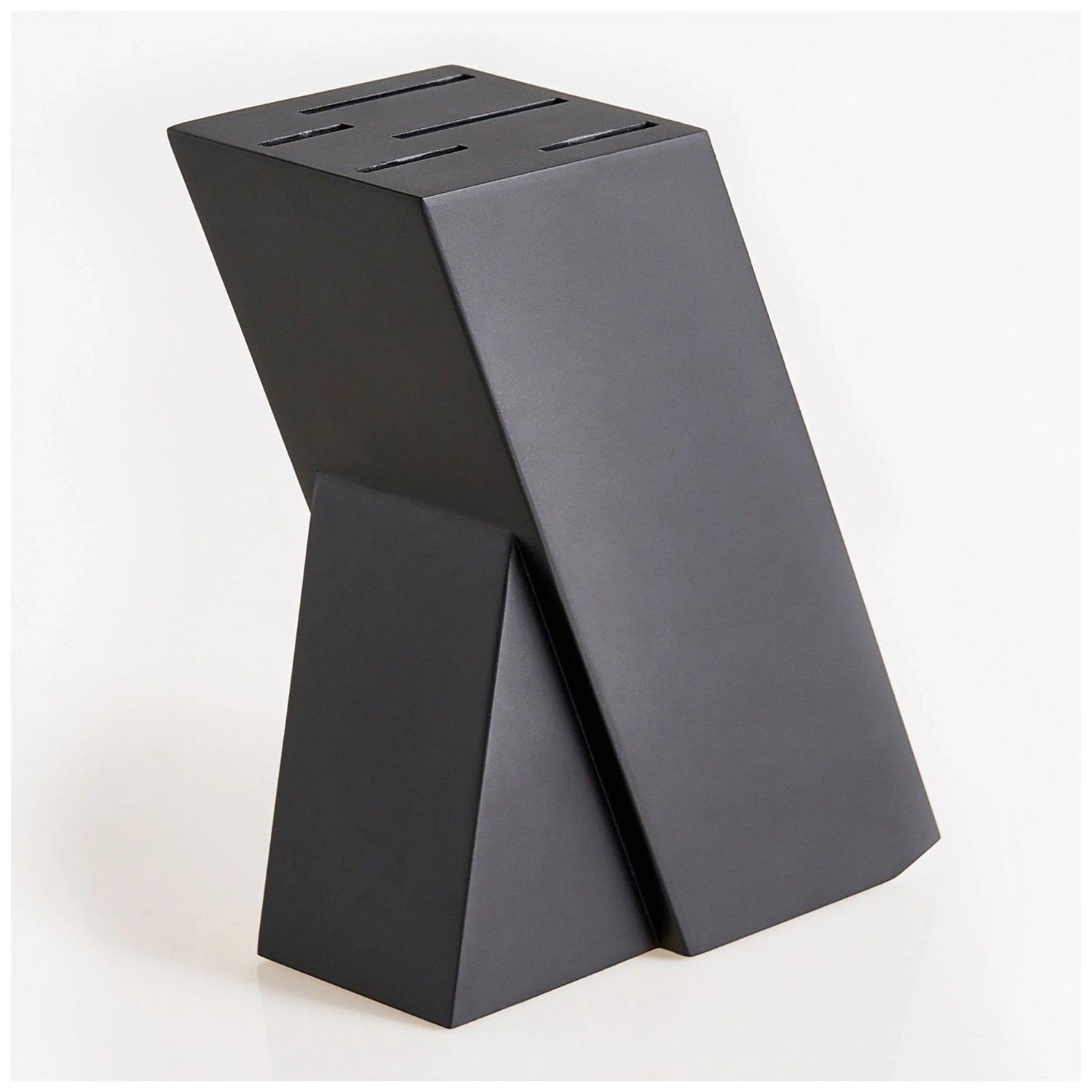 Beliani Messerblock-Set Ikeda Edelstahl Schwarz 6-tlg.