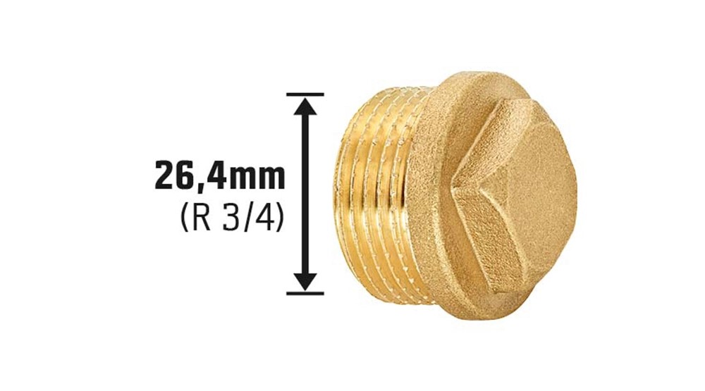 Bouchon fileté laiton 26,4 mm (R 3/4)