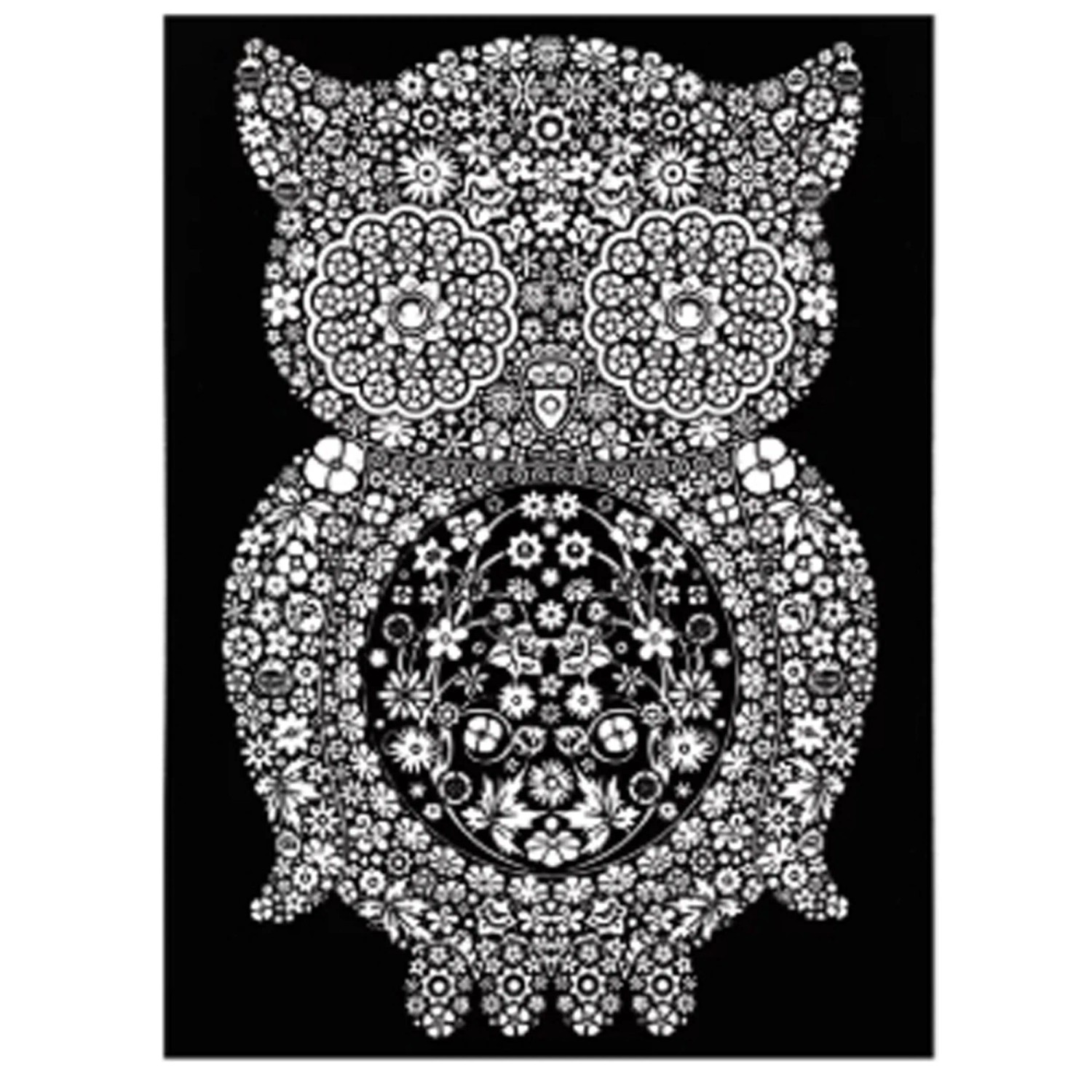 Tataruga Coloriage velours Hibou format A4