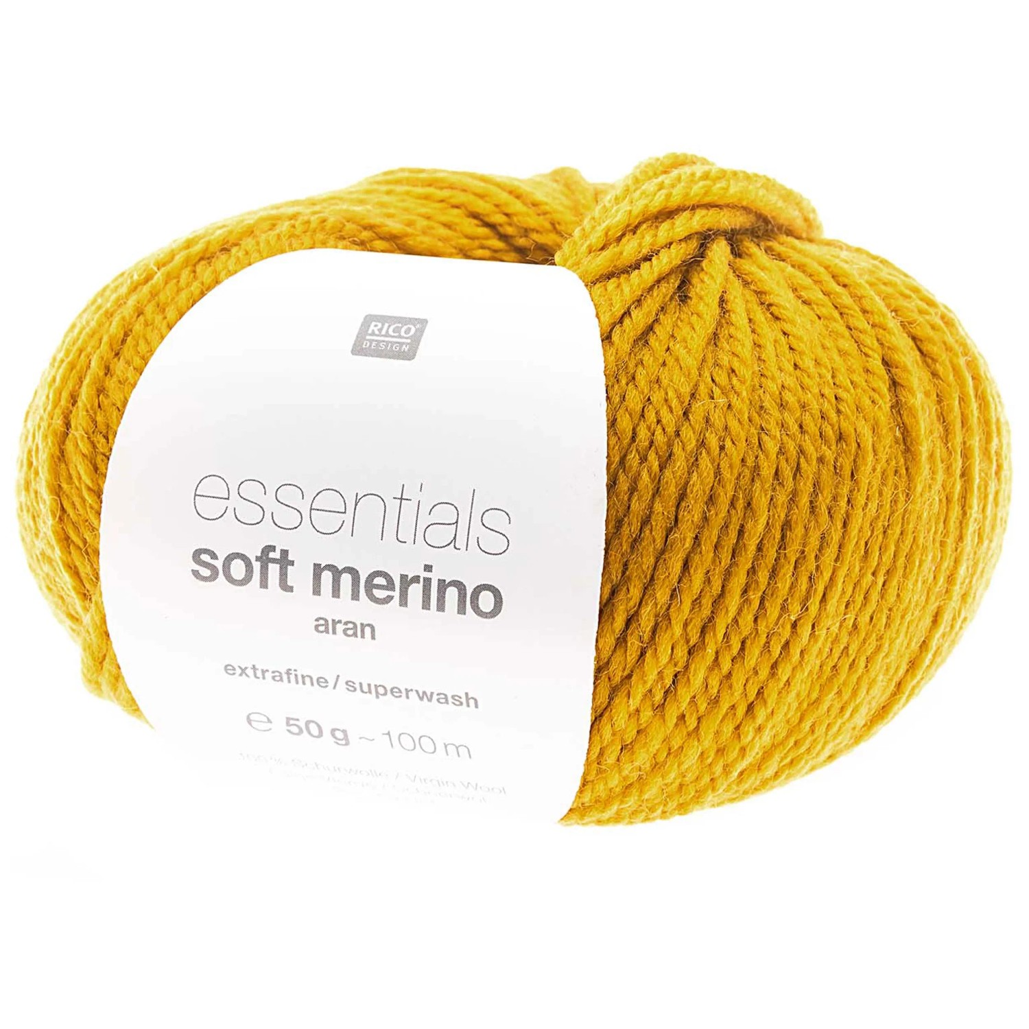 Rico Design Wolle Essentials Soft Merino Aran Senf Stärke 5 mm / 50 g