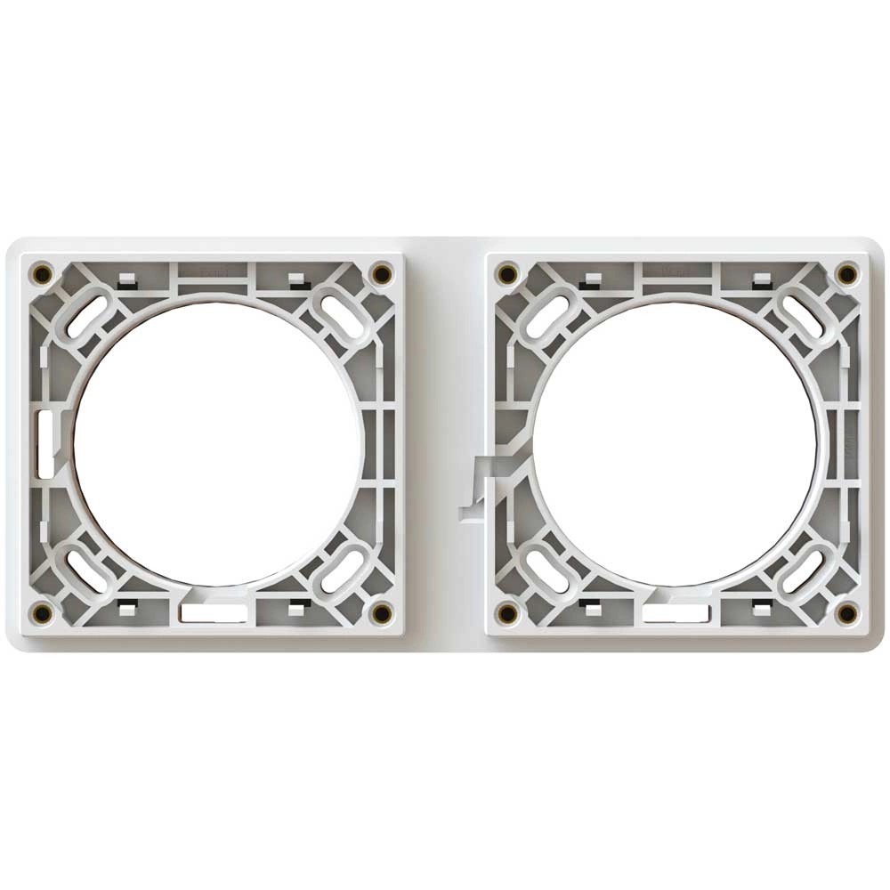 Cadre de fixation encastré Exo horizontal / vertical IP55 Blanc T. 2 x 1