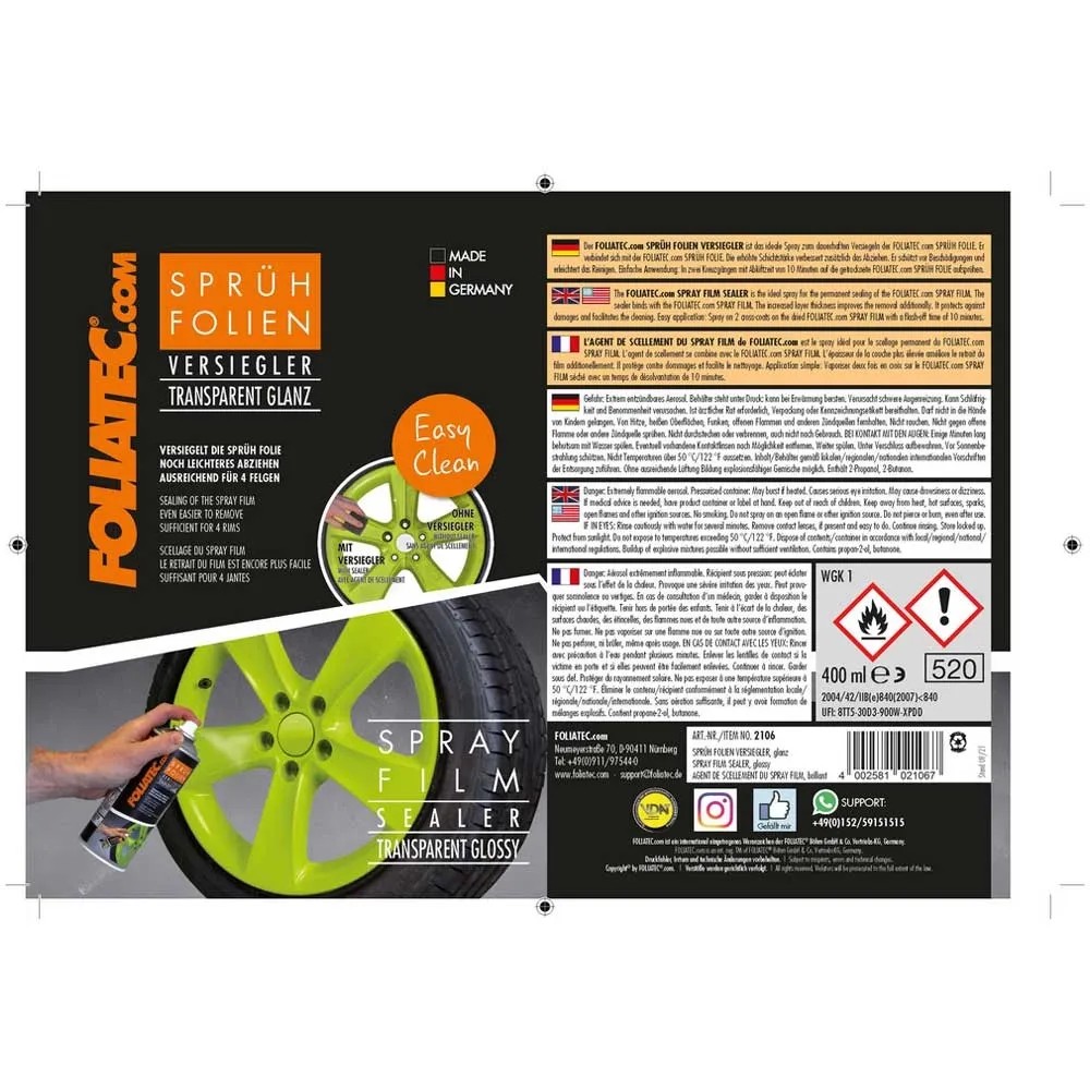 Foliatec Sprühfolien-Versiegler matt 400 ml