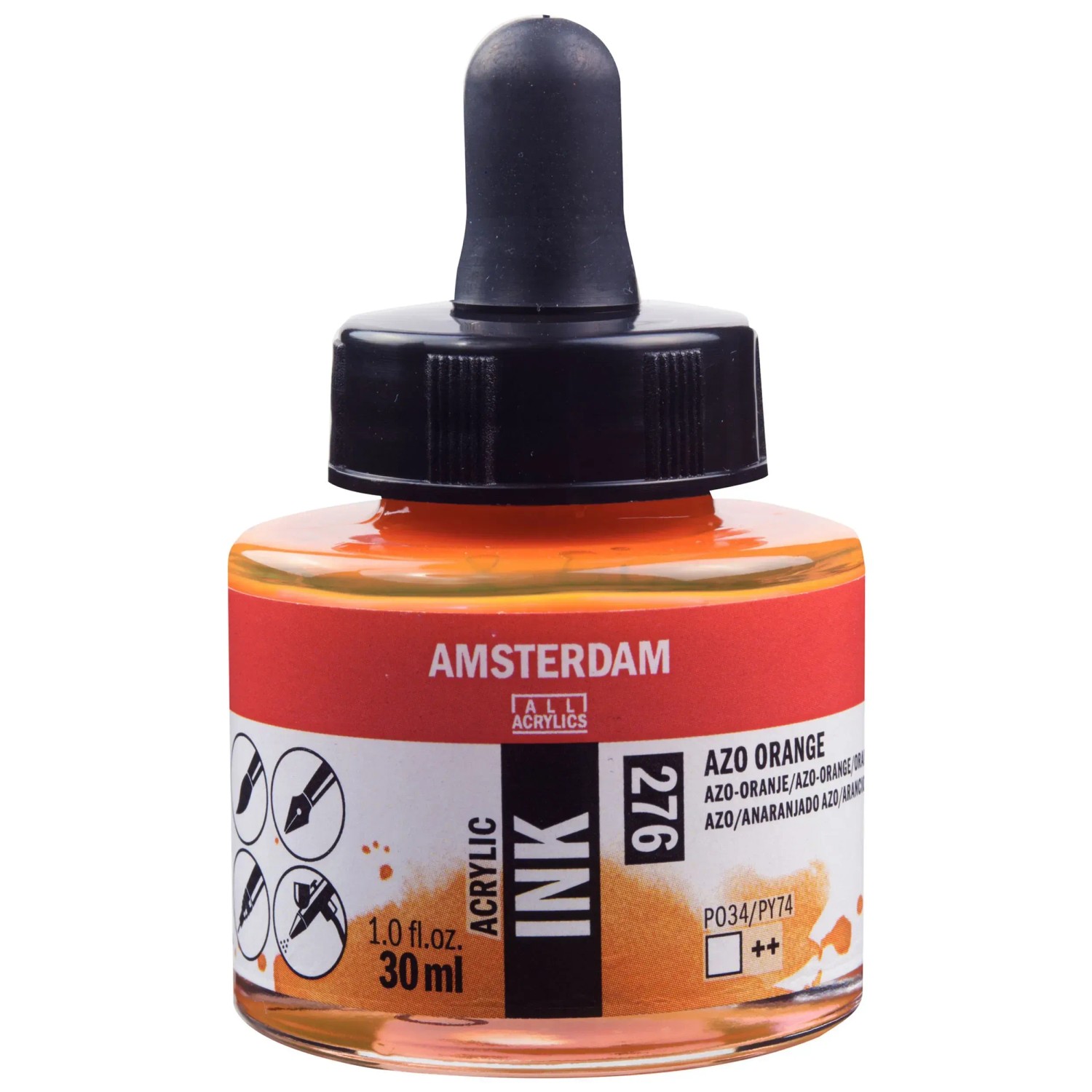 Amsterdam Acryltinte Azo-Orange Flasche 30 ml