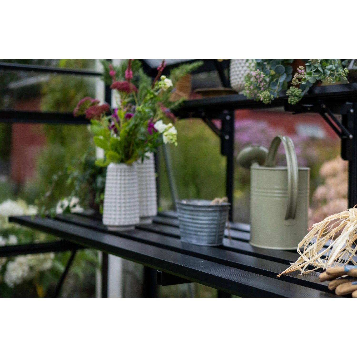 Halls Tavolo a doghe pieghevole Icon Gardenhouse 6 Nero 292 x 55 cm