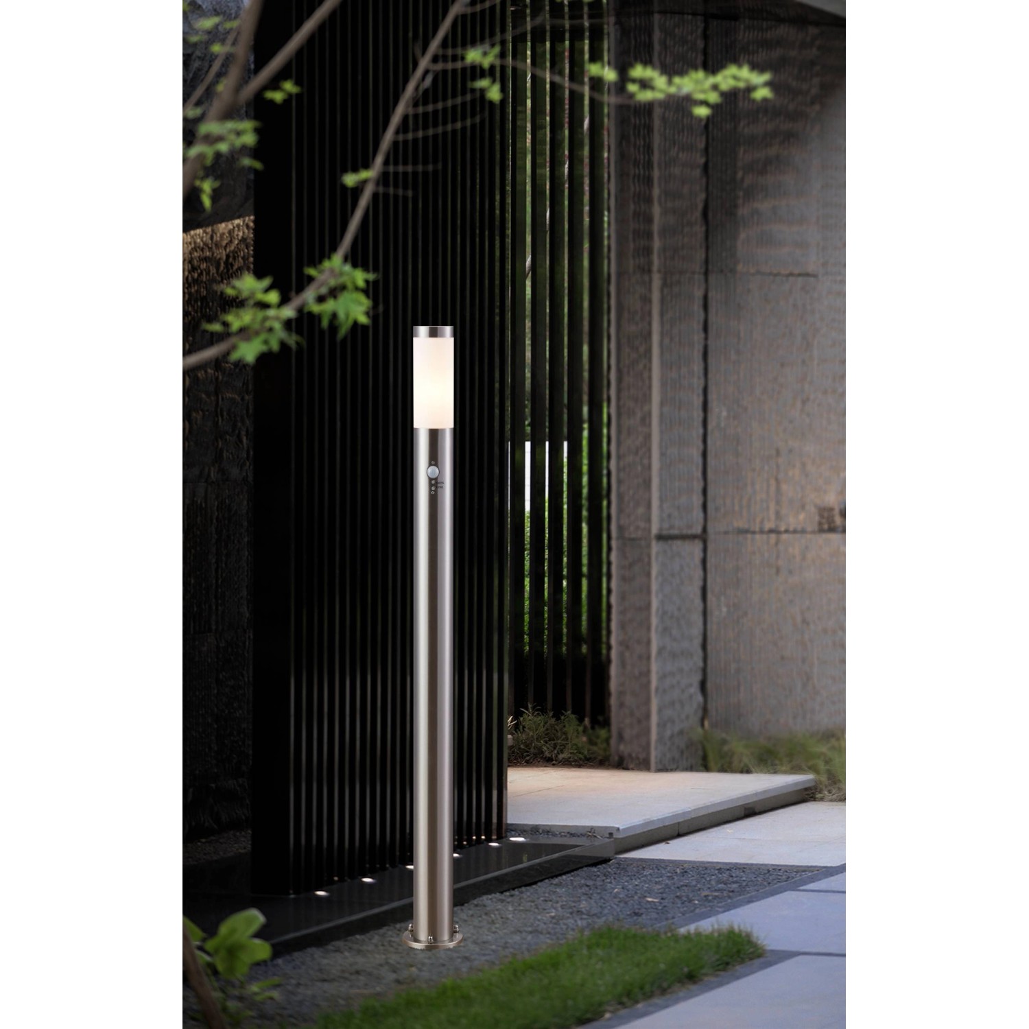 Aussen-Stehleuchte mit Sensor Helsinki Edelstahl Höhe 110 cm kaufen bei OBI