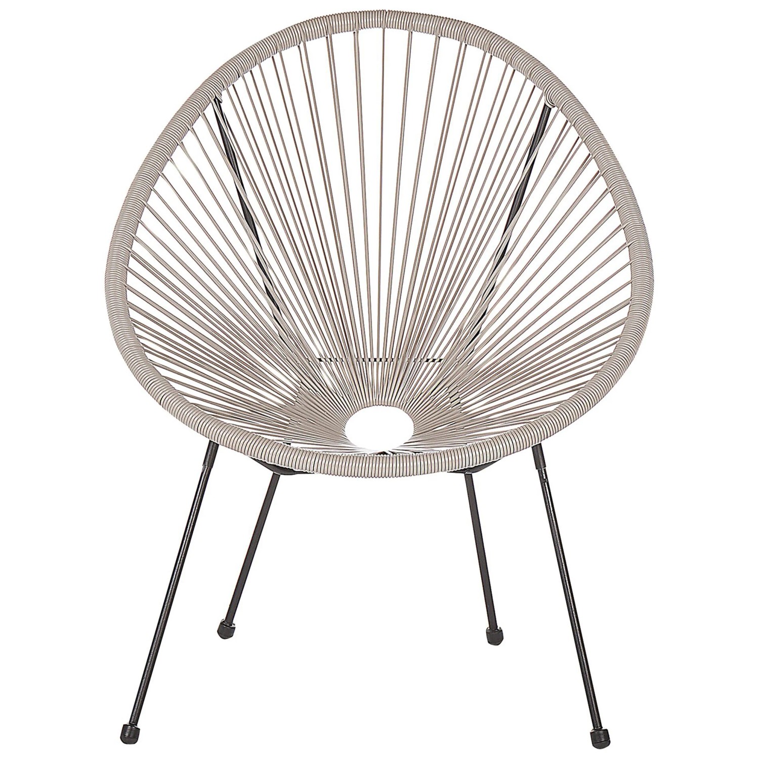 Beliani Gartensessel Acapulco II Polyrattan Hellgrau 2 Stk.