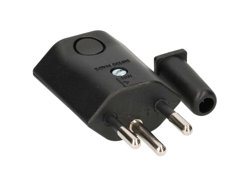 Max Hauri Stecker Typ 12 L+N+PE gewinkelt Polyamid Schwarz Ø max. 7 mm ...