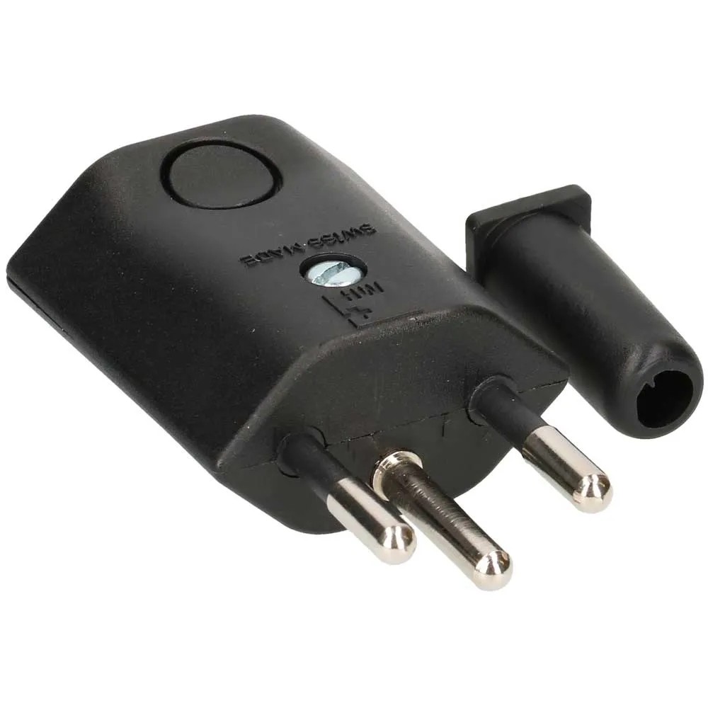 Max Hauri Stecker Typ 12 L+N+PE gewinkelt Polyamid Schwarz Ø max. 7 mm