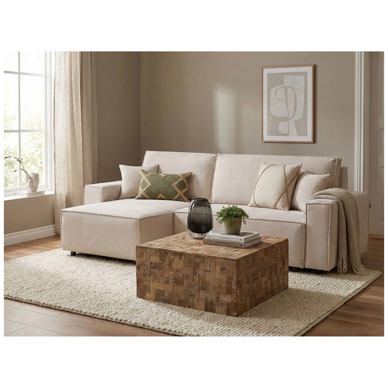 Beliani Table basse Gambo en teck brun 33 x 80 x 80 cm