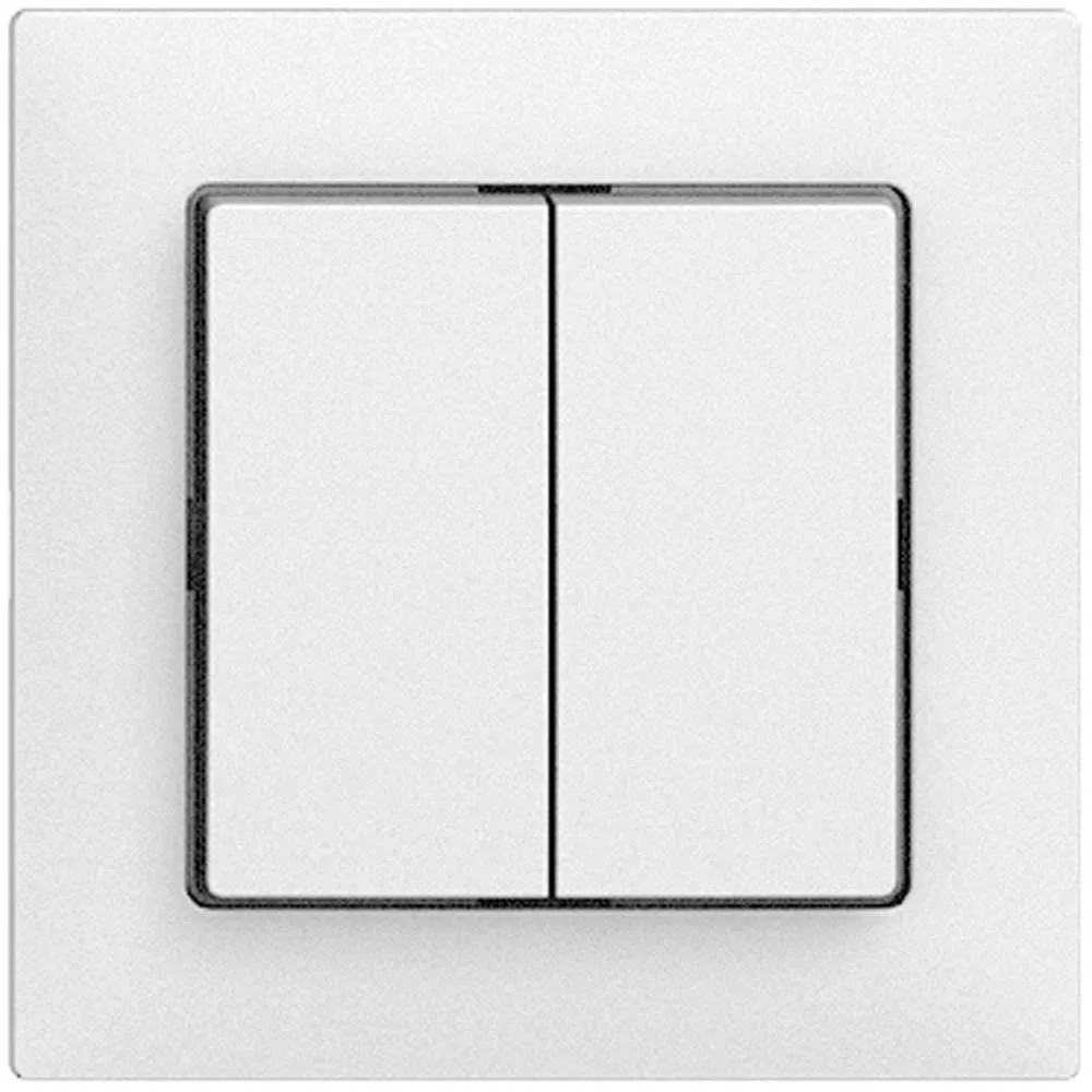 Feller Interrupteur double à pression EdizioDue Schéma 3+3 Blanc