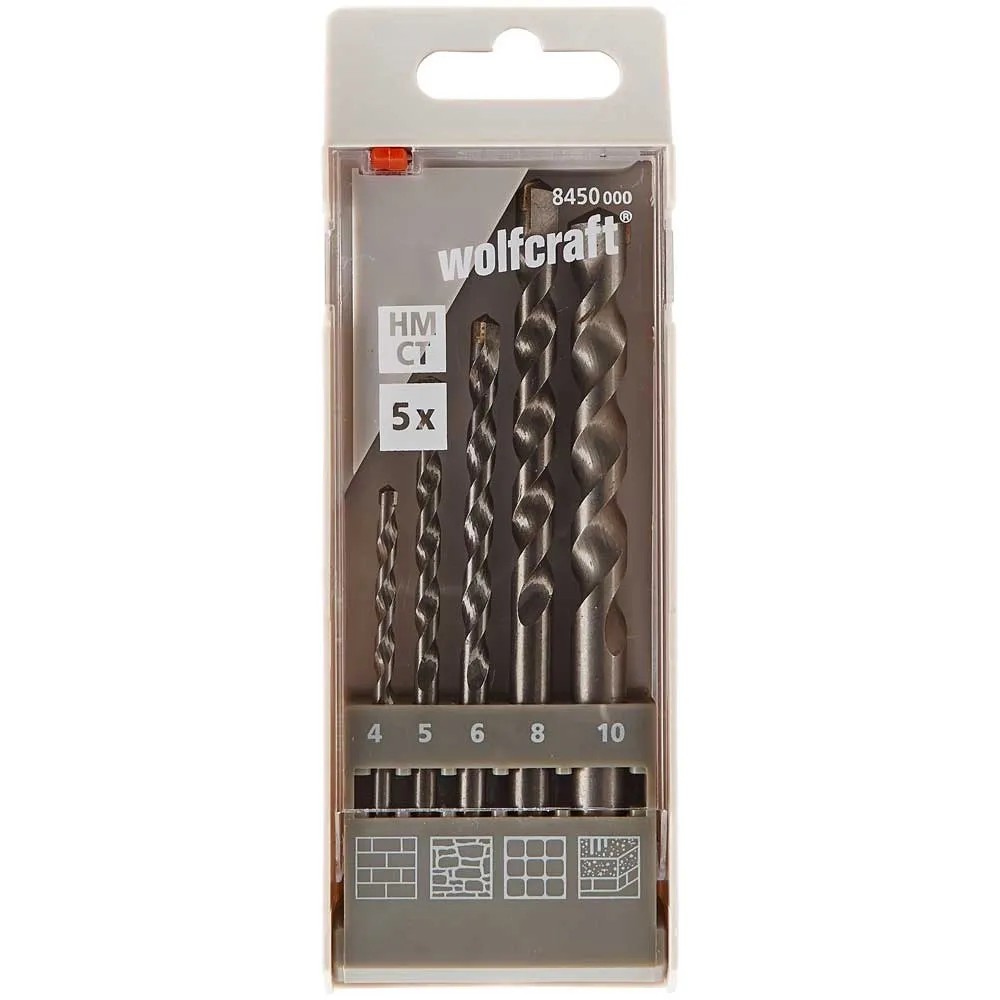 Wolfcraft Steinbohrer-Set HM Ø 4-10 mm 5-tlg.