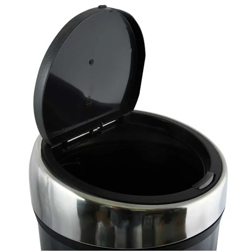 MSV Abfalleimer mit Touch-System rund PP und Edelstahl Grau 30 l kaufen ...