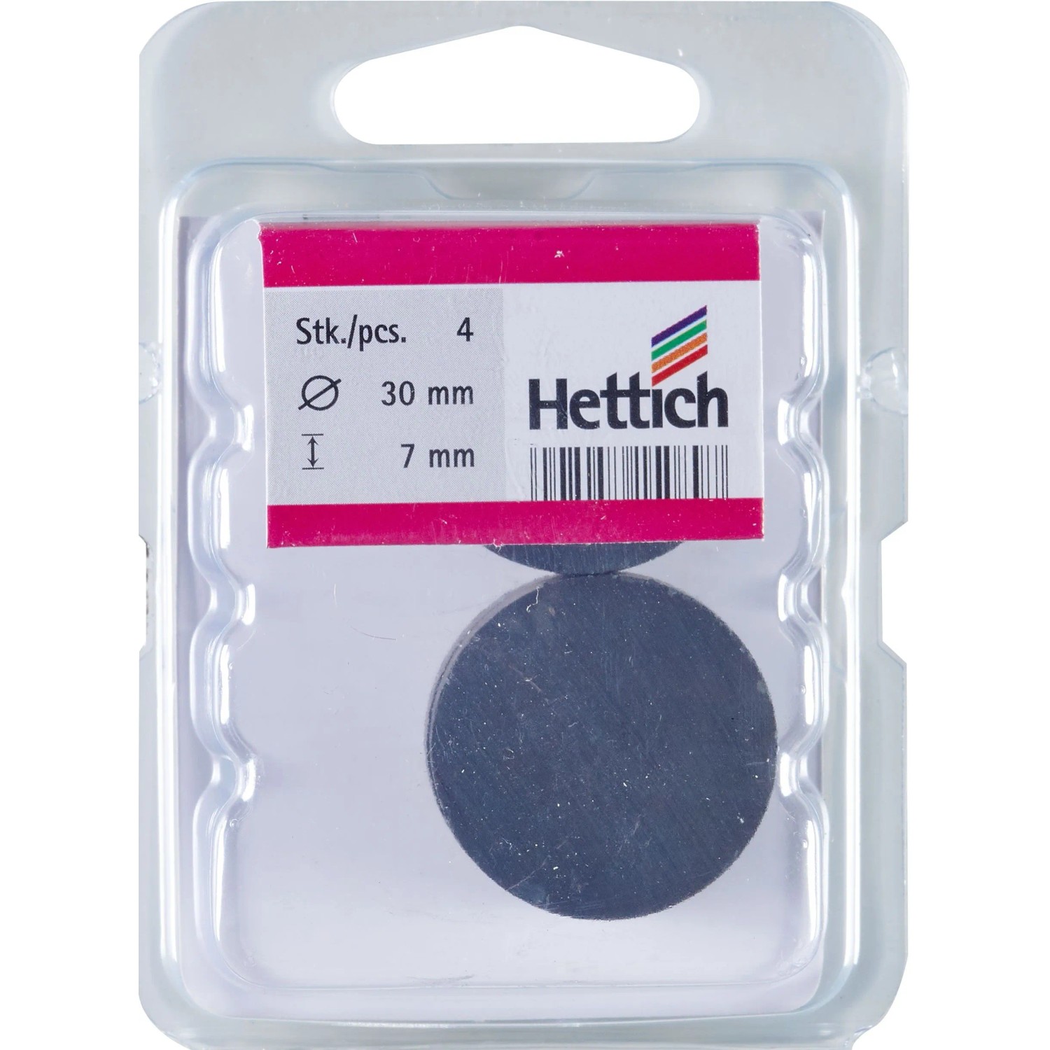 Hettich Magnete per lavagna rotondo metallo Nero Ø 30 mm / 4 pz.