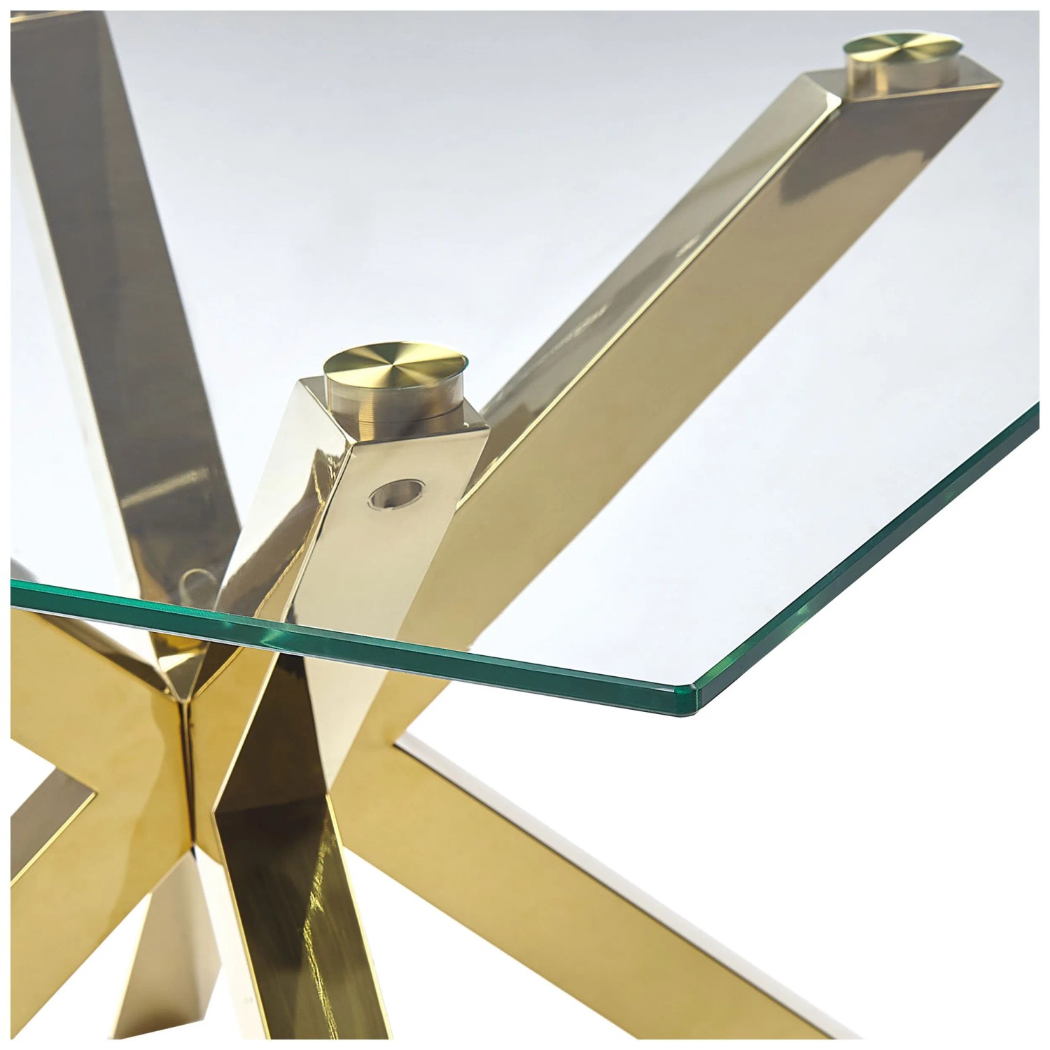 Beliani Table basse Starlight en verre de sécurité doré 44 x 70 x 70 cm