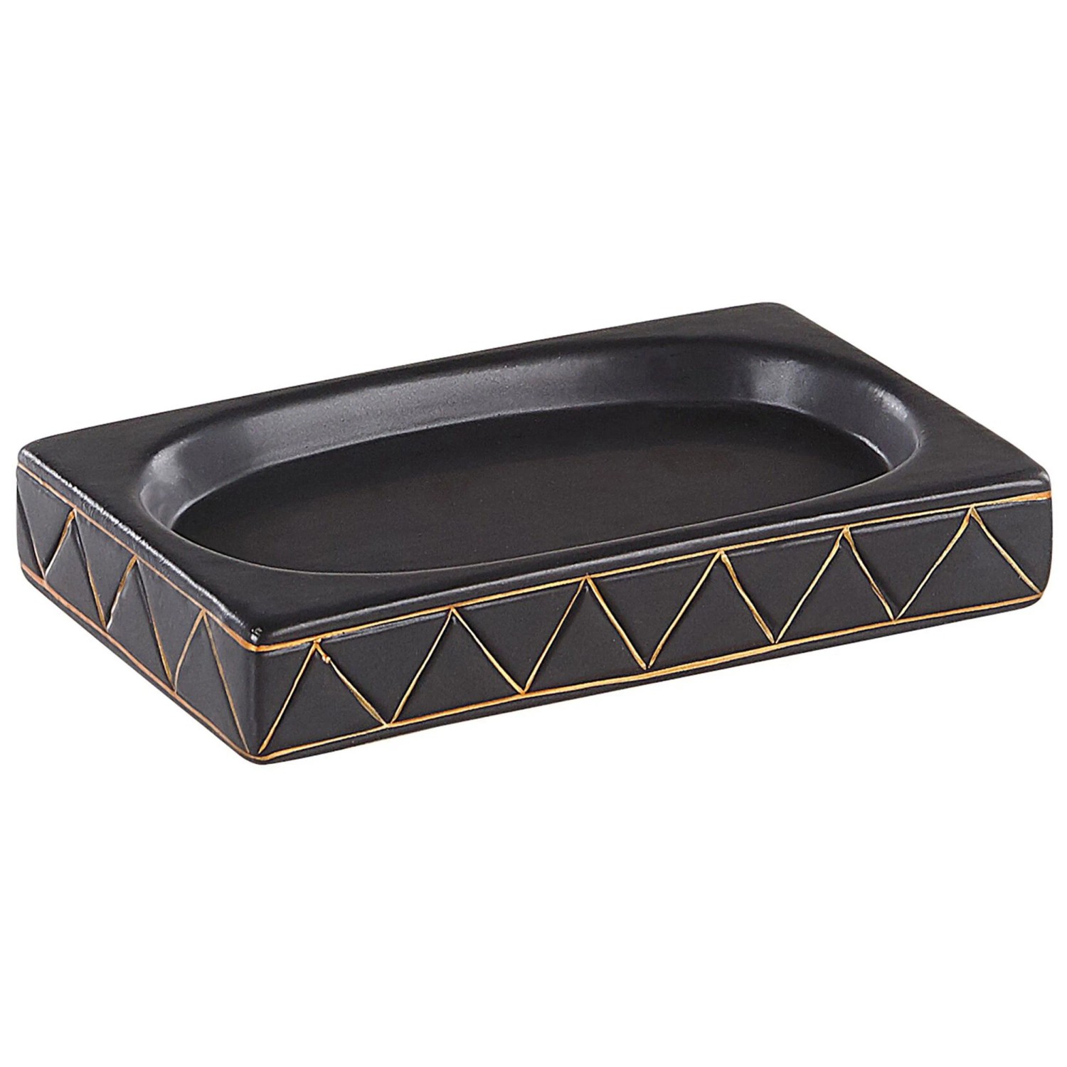 Beliani Badaccessoires-Set Lanco Keramik Schwarz 5-tlg.