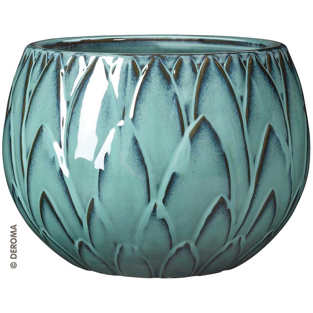 Deroma Pot à fleurs Nelumbo terre cuite émaillée Ø 26,5 cm / hauteur 19 cm