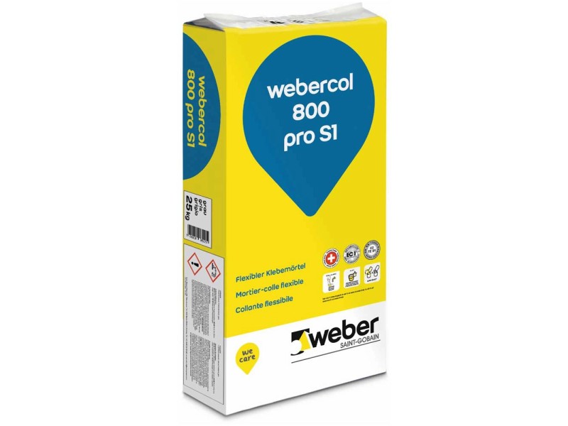 Weber Verformbarer Klebemörtel Webercol 800 Pro S1 Grau Sack 25 kg ...