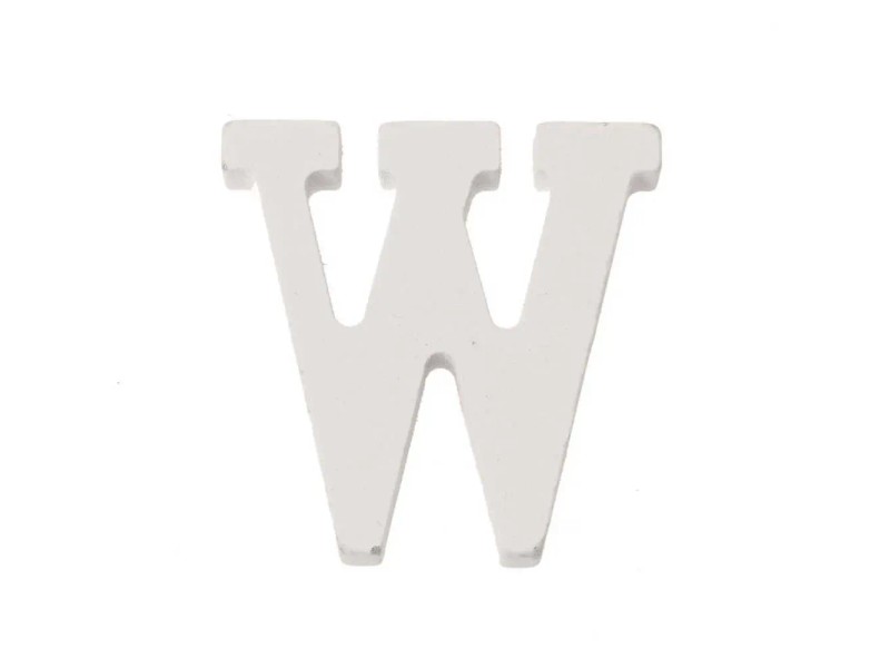 Buchstabe W MDF Weiss Höhe 5,5 cm