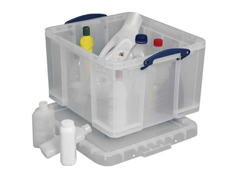 Aufbewahrungsbox mit Deckel Kunststoff Transparent 42 l (HxBxT) 31 x 44 ...