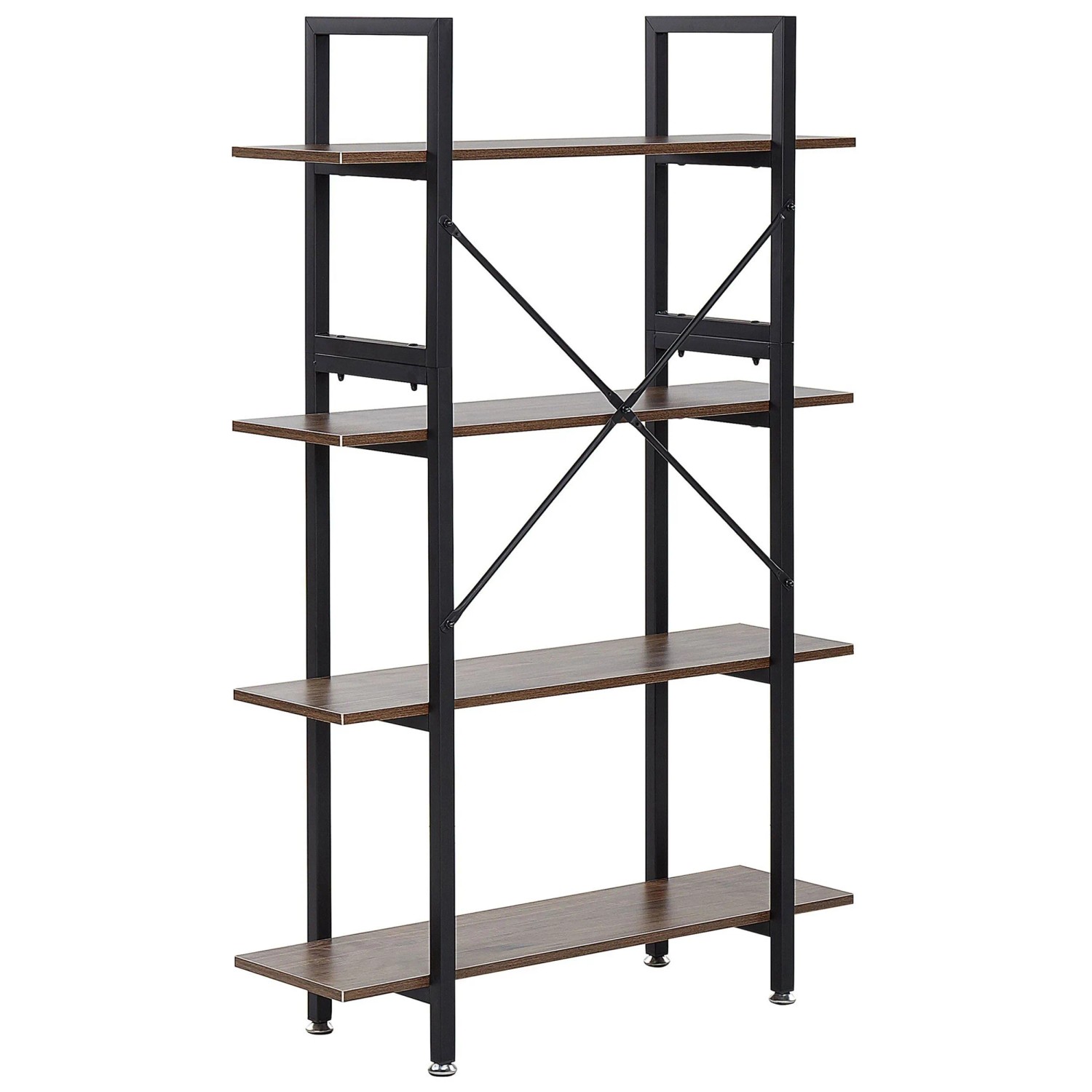 Beliani Bücherregal Darby MDF Braun 4 Ebenen 140 x 90 x 30 cm