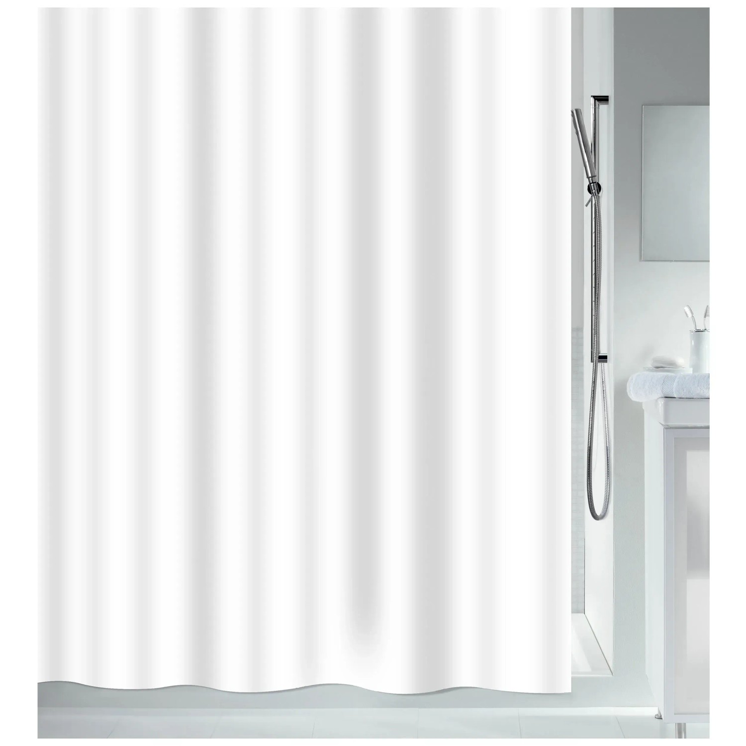 Spirella Textilduschvorhang Securitas Textile Shower Curtain Weiss 180 ...