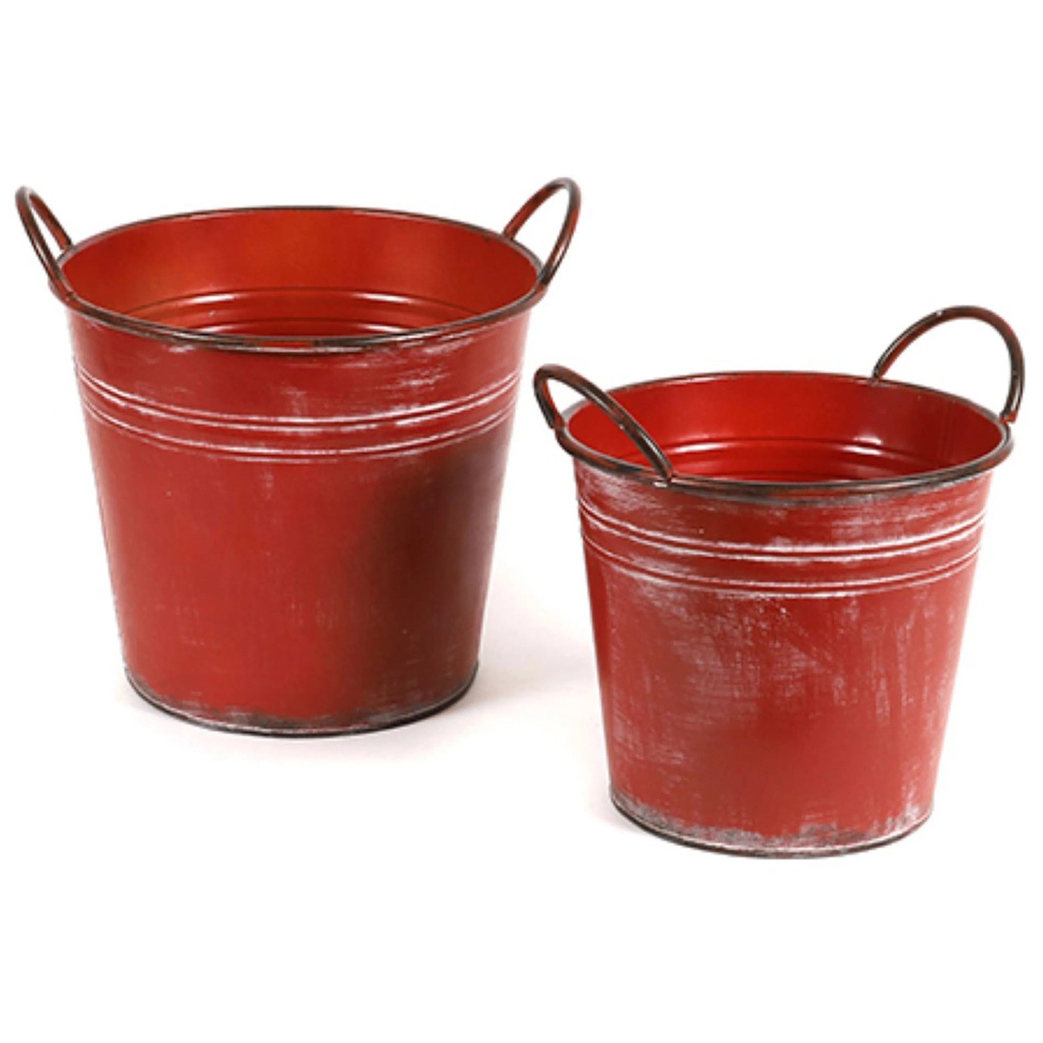 DecoFinder Eimer Mykonos Zink Rot 22 x 25 cm kaufen bei OBI