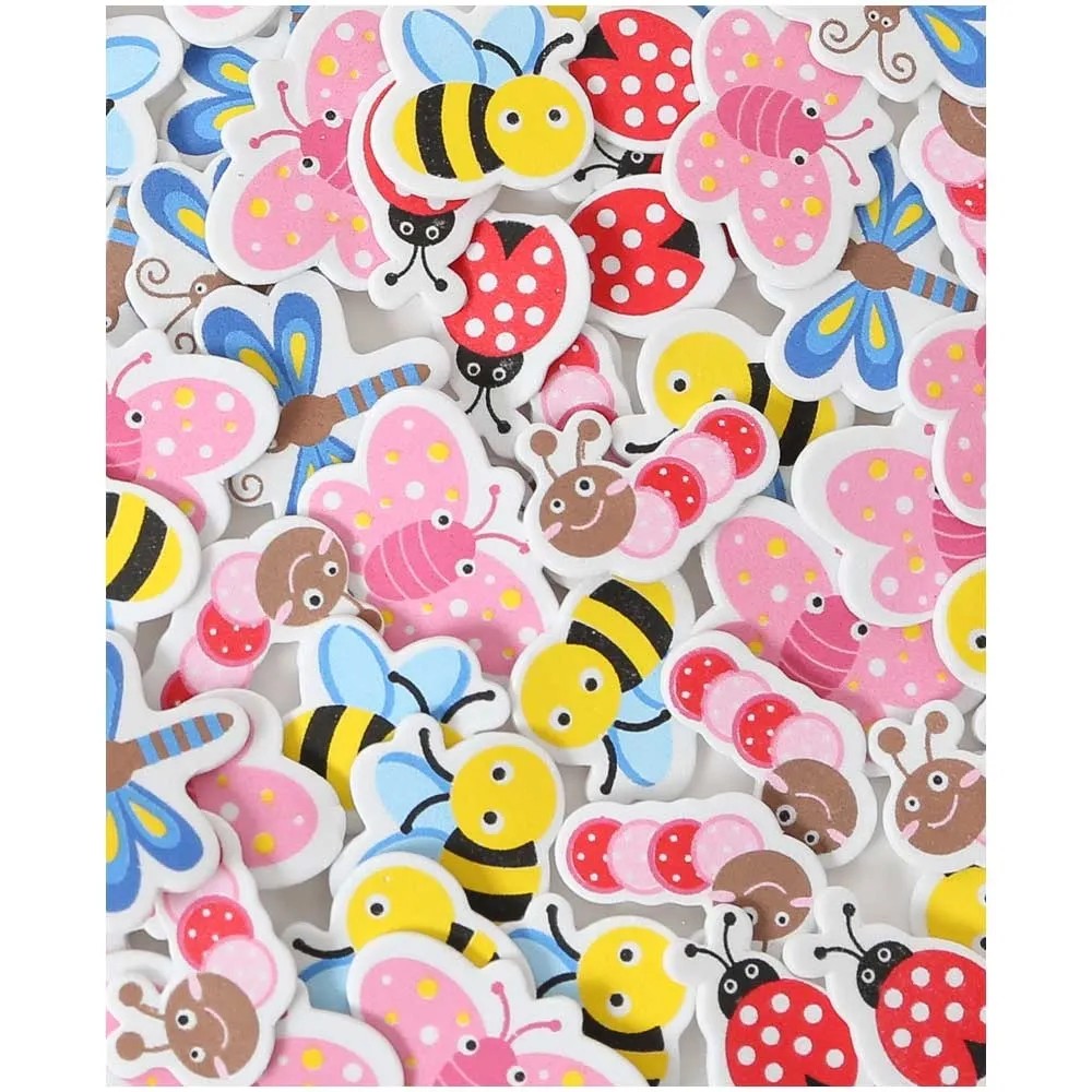 Sticker Käfer und Schmetterlinge Moosgummi 75 Stk.