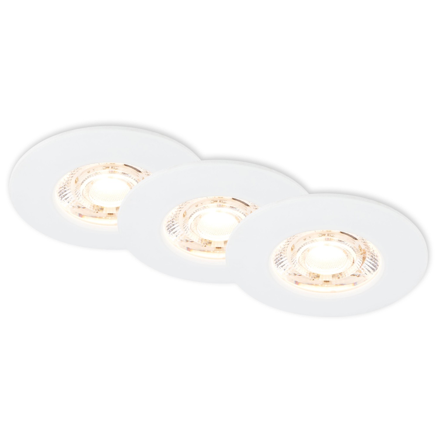 Briloner LED-Einbauleuchten Weiss IP44 / 3,6 W / 350 lm / 3er-Set ...