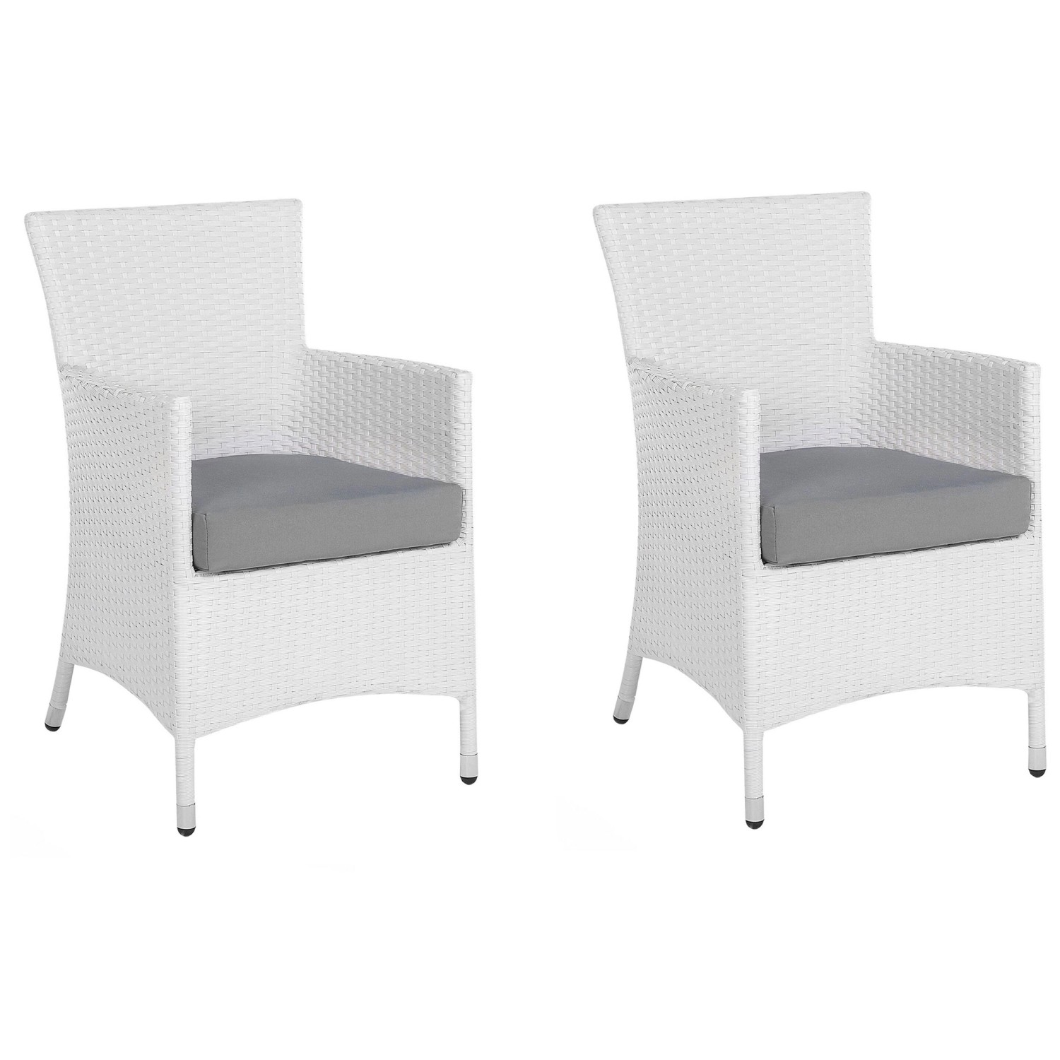 Beliani Set mit 2 Stühlen und Sitzkissen Italy Weiss kaufen bei OBI