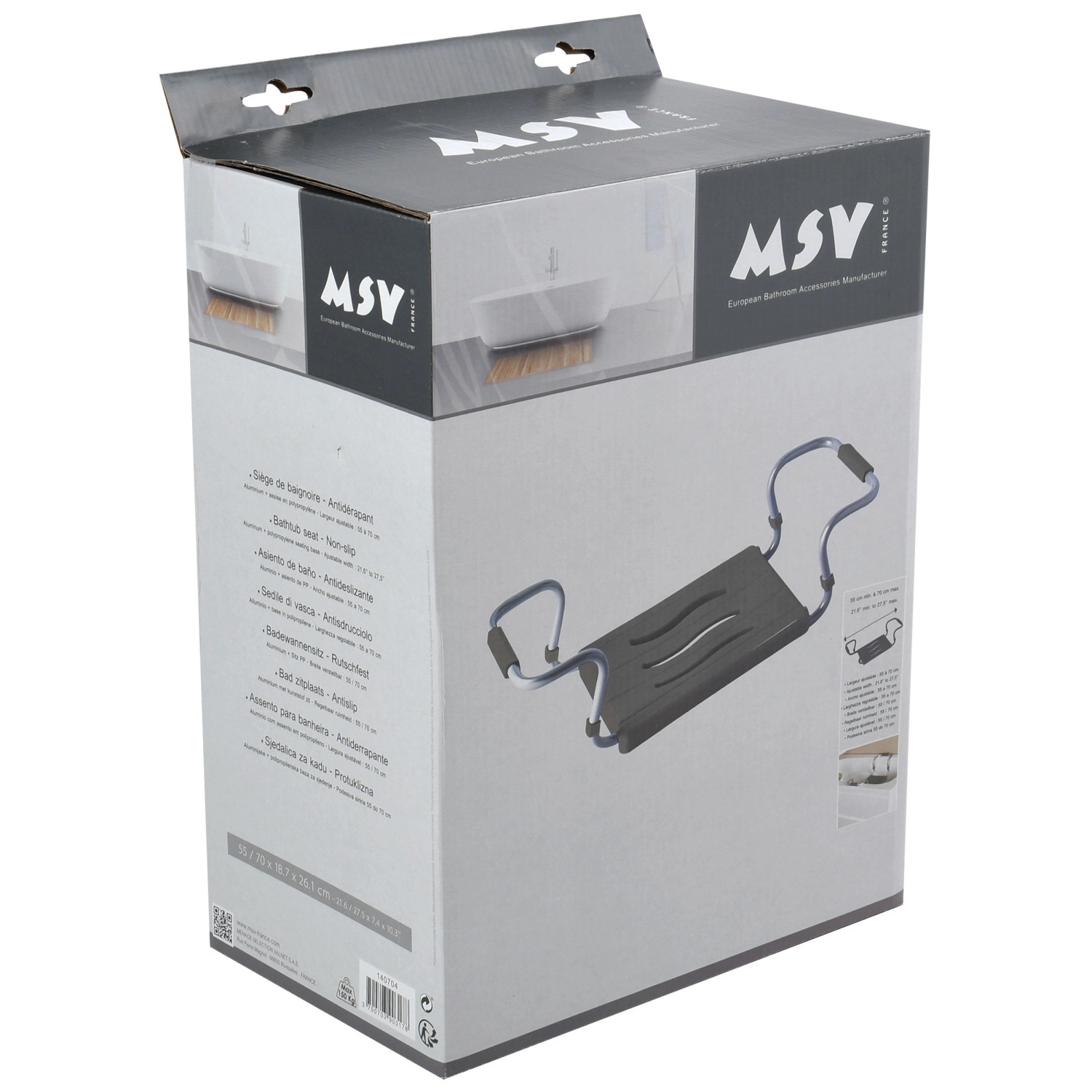 MSV Badewannensitz ausziehbar Grau 0-70 cm / max. 120 kg kaufen bei OBI