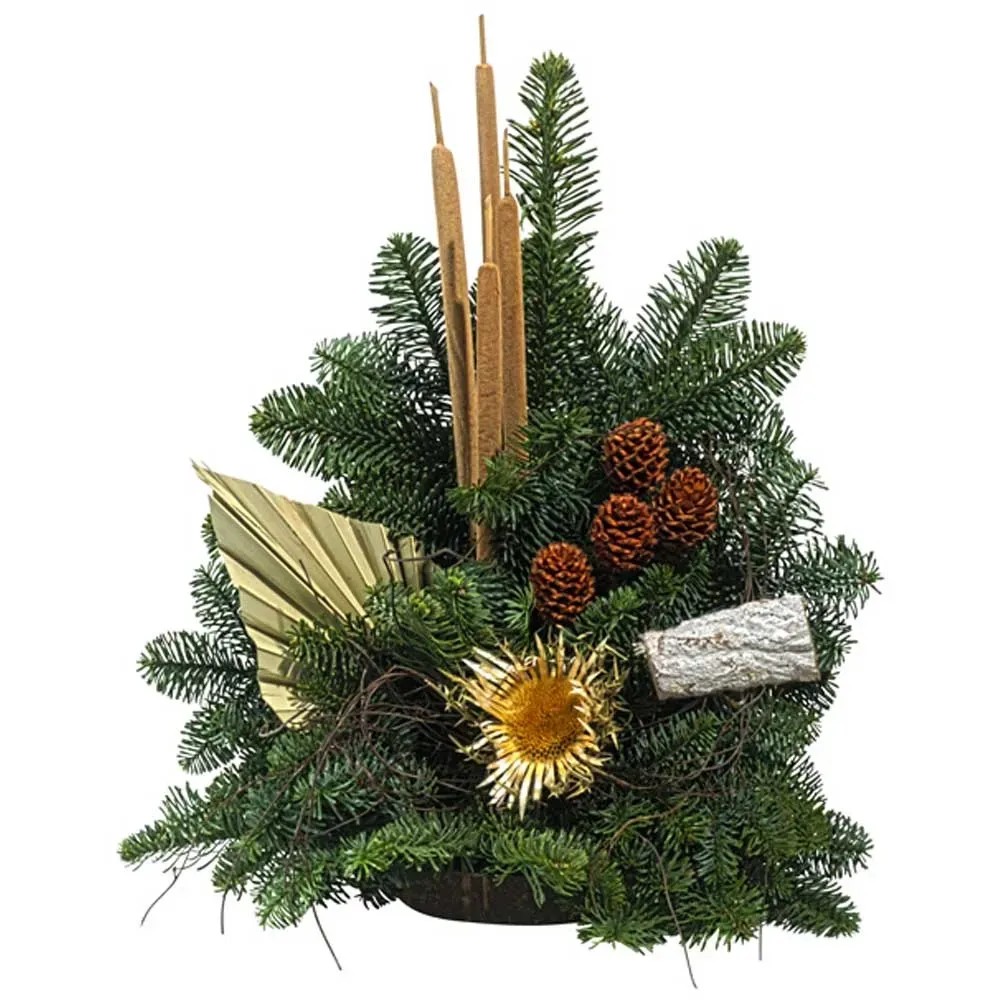 Grabgesteck hoch auf Birkenscheibe assortiert 40 x 40 cm / Höhe 40 cm ...