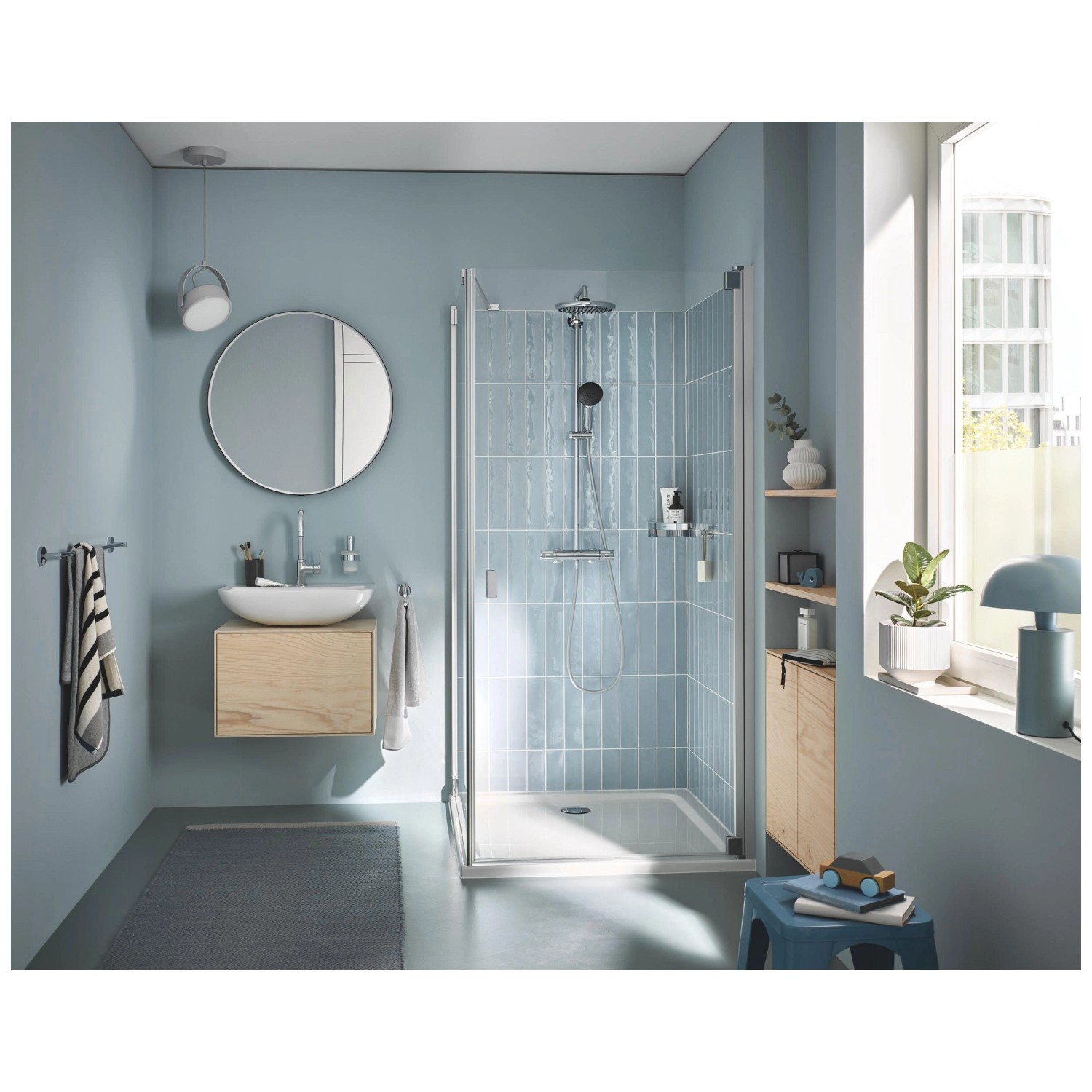 Grohe Duschsystem Vitalio Start mit Thermostatbatterie Chrom Kunststoff ...