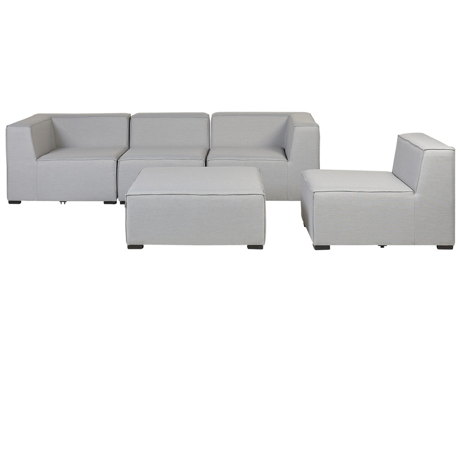 Beliani Lounge-Set Arezzo 4-Sitzer Modular Hellgrau kaufen bei OBI