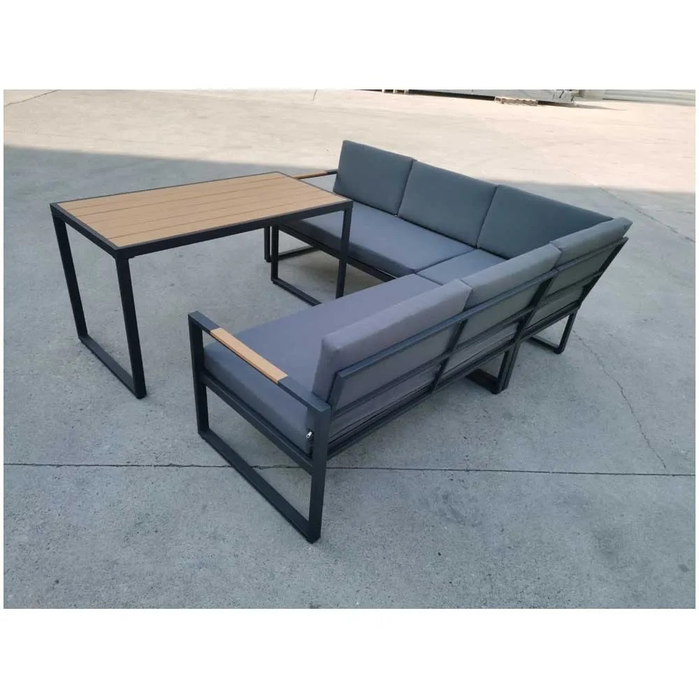 Acamp Lounge-Set Trinidad Anthrazit / Dunkelgrau / Teak 4-tlg. kaufen ...