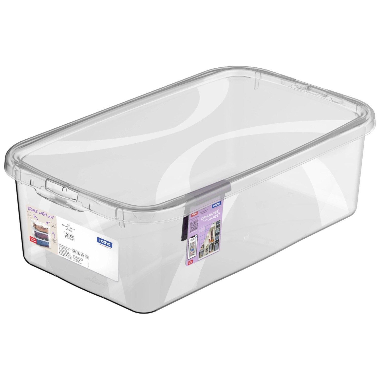 Rotho Box Lona mit Deckel transparent 5 l