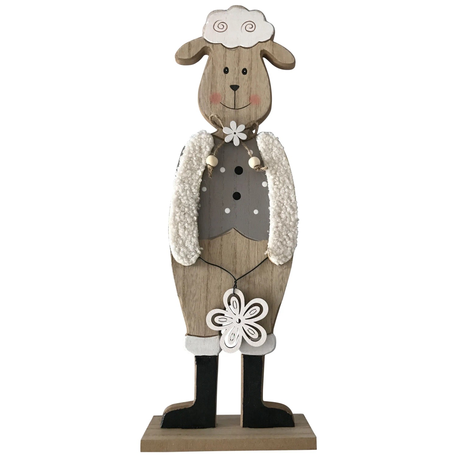Deko-Schaf stehend aus Holz FSC© Grau-Weiss Höhe 39 cm kaufen bei OBI