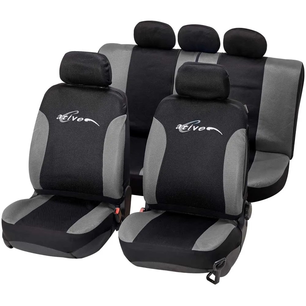 Cartrend Sitzbezug-Set Active Schwarz-Anthrazit 13-tlg.