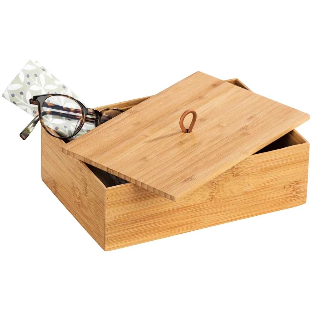 Wenko Box Terra mit Deckel Bambus Natur (HxBxT) 7 x 15 x 22 cm