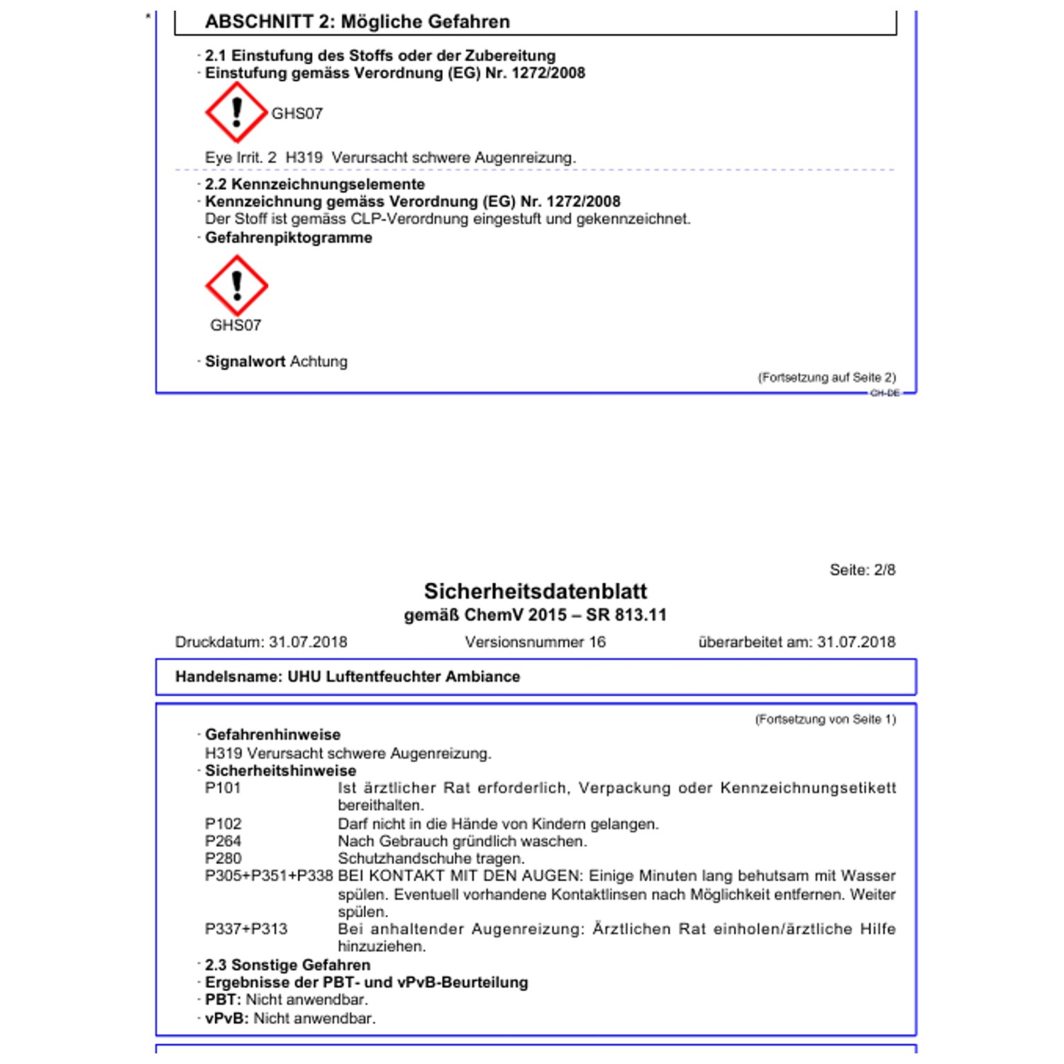 UHU Luftentfeuchter-Container Ambiance Turbo Tab Weiss kaufen bei OBI