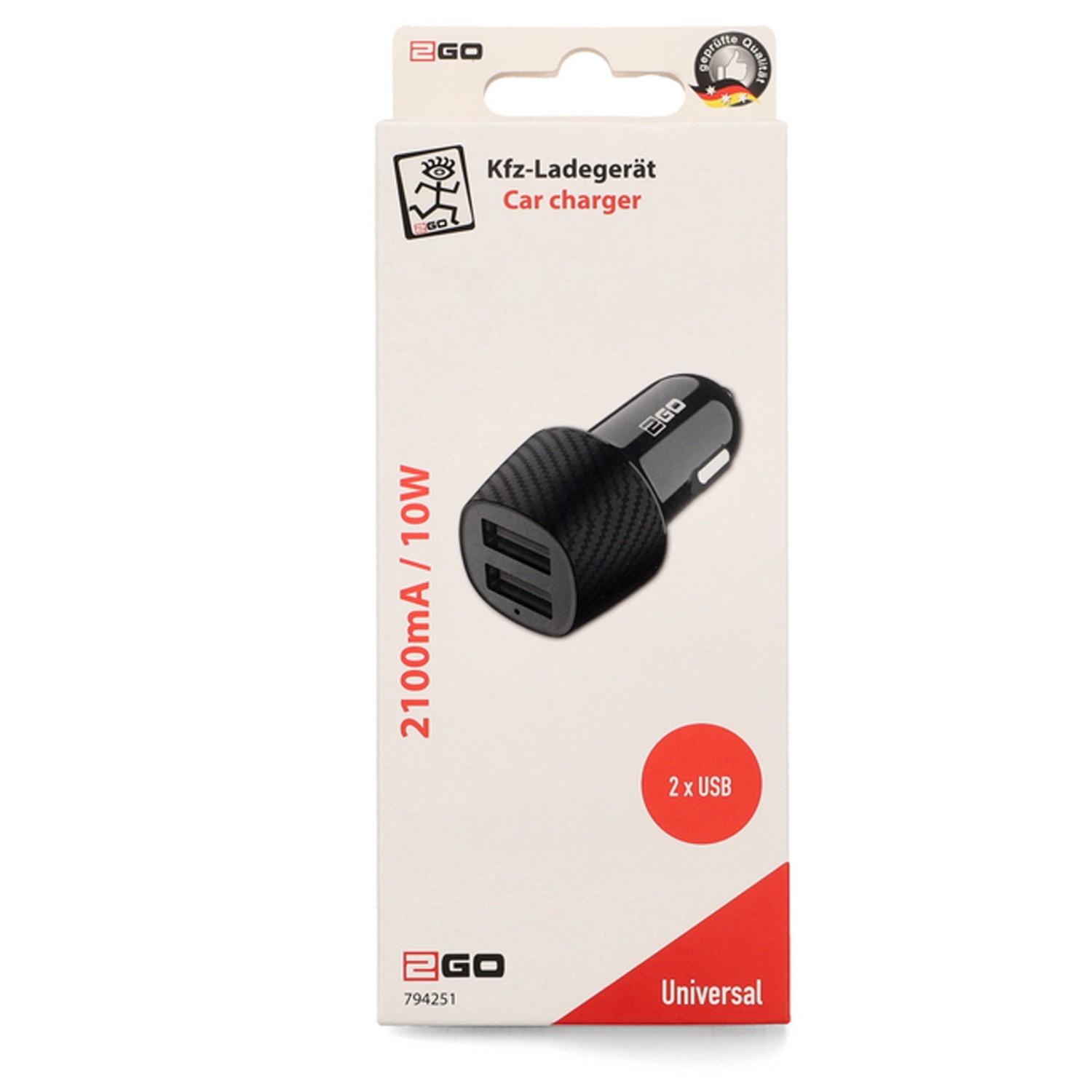 2GO Car Charger mit 2 USB-Buchsen 2,1 A / 10 W kaufen bei OBI