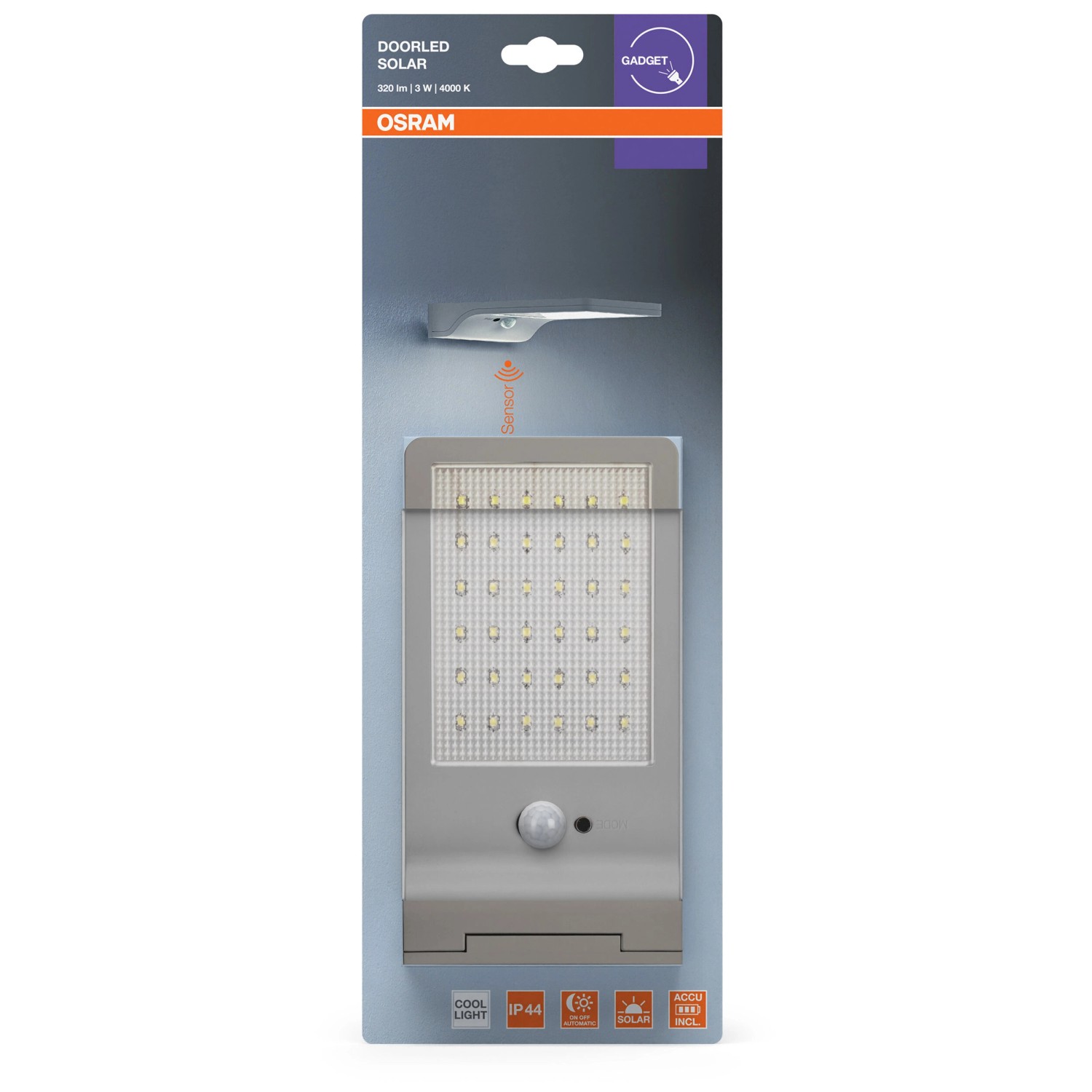 Osram LED-Aussenleuchte Door Solar Kunststoff Silber kaufen bei OBI