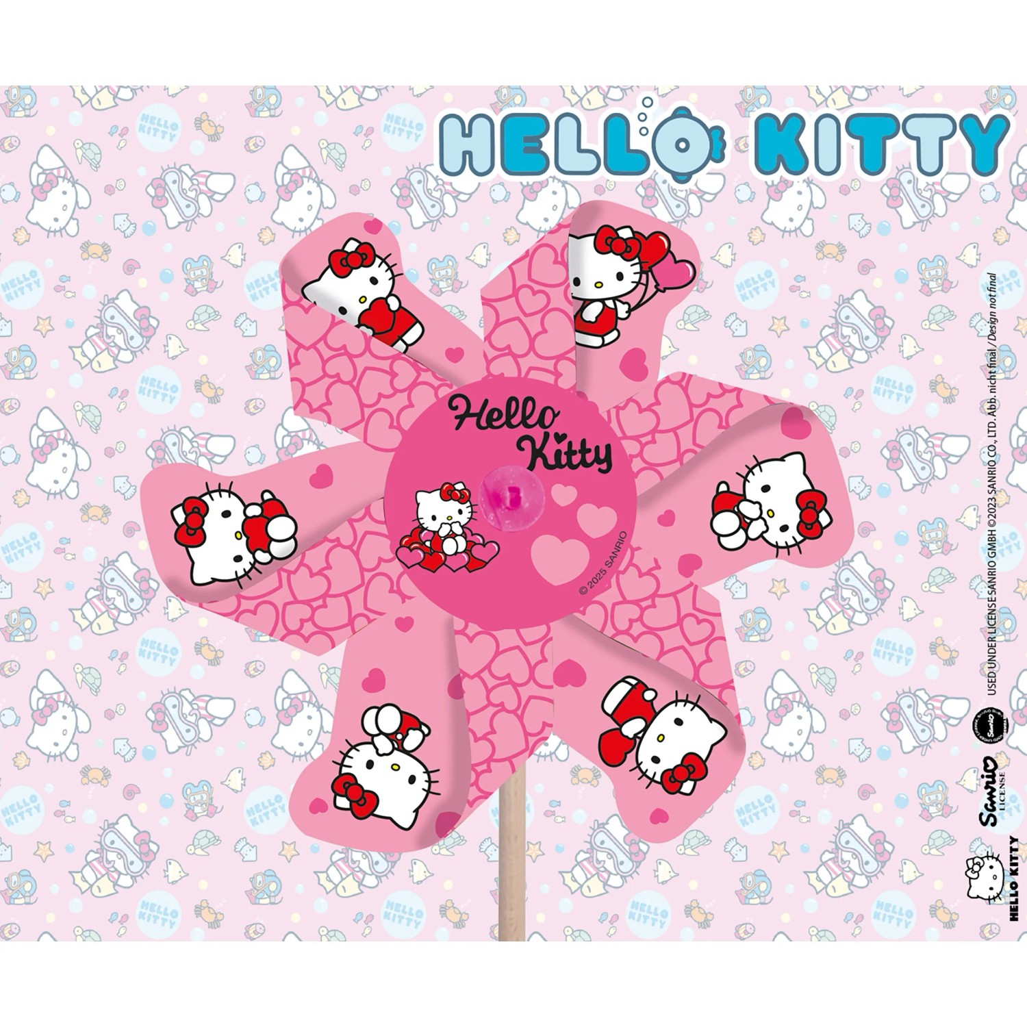 Happy People Windmühle Hello Kitty Rosa Ø 15 cm