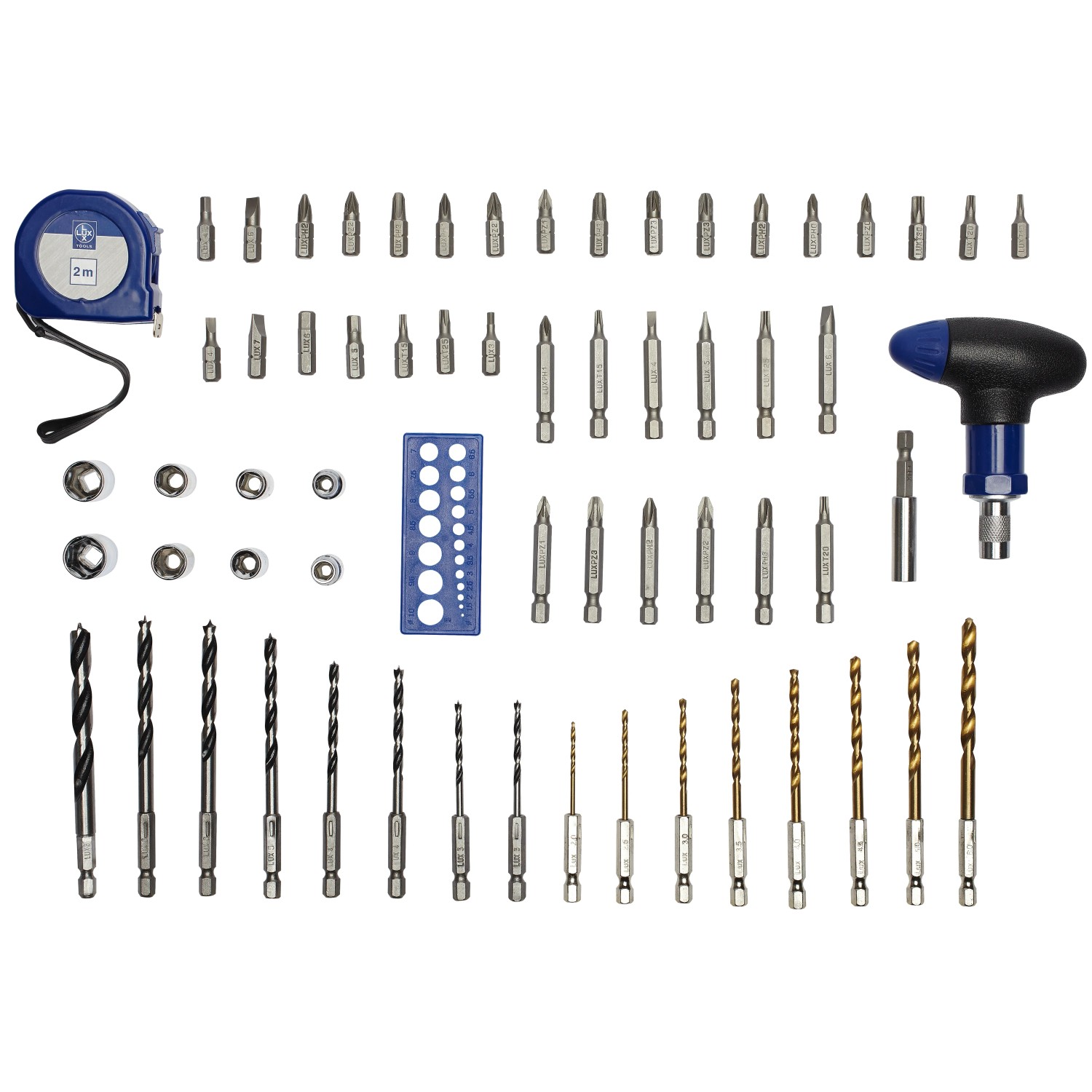 LUX-TOOLS Bohrer- und Bit-Set 65-tlg.