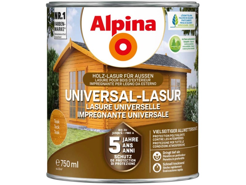 Alpina Universal-Lasur DIF Teak 750 ml kaufen bei OBI