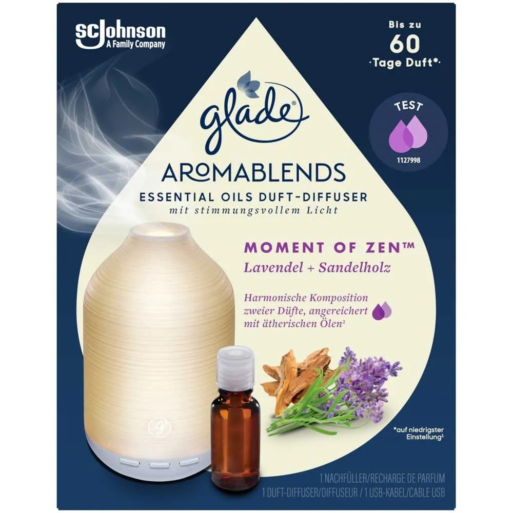 Glade Aromablends Essential Oils Duft-Diffuser Starter Moment of Zen ...