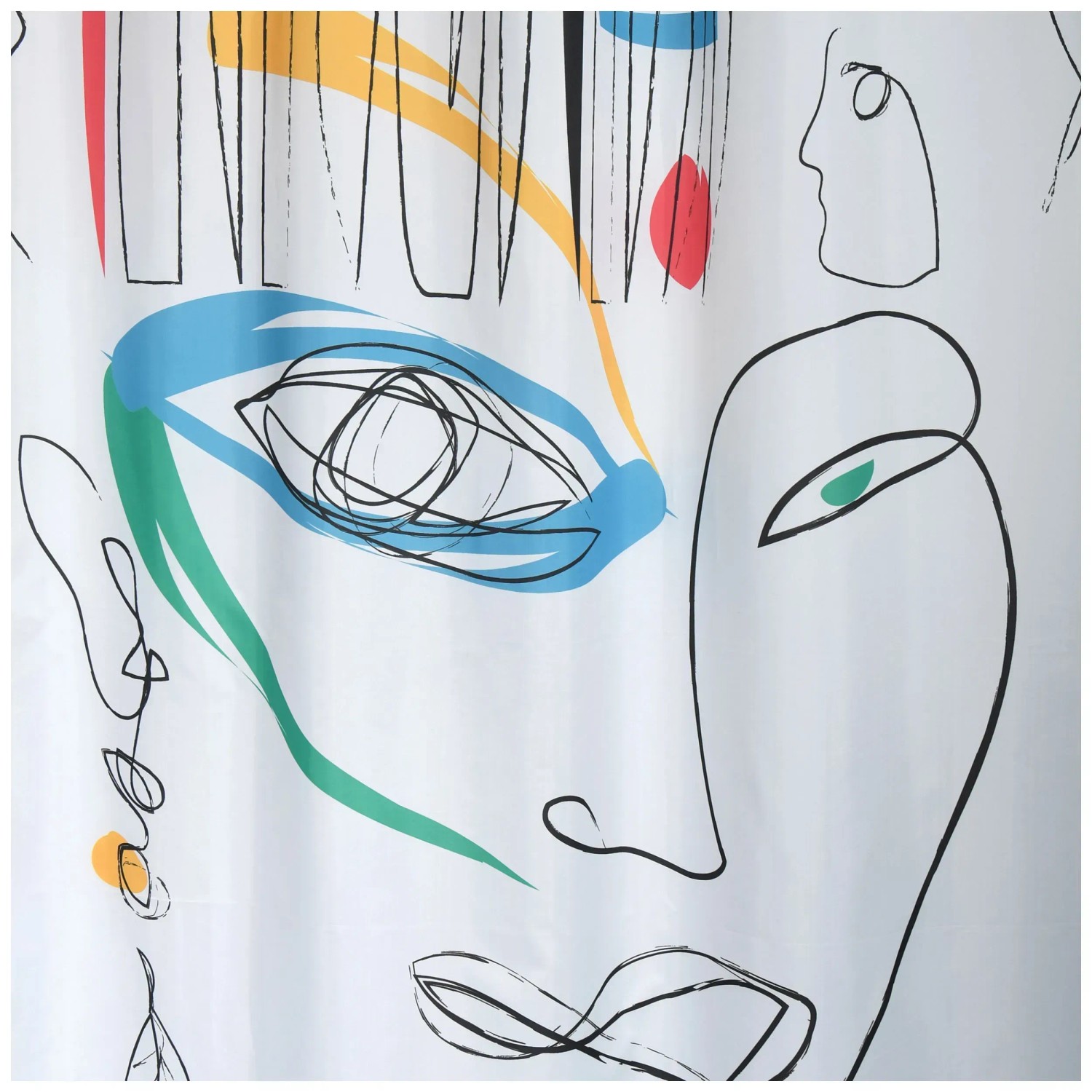Spirella Textilduschvorhang Faces Multicolor 180 x 200 cm
