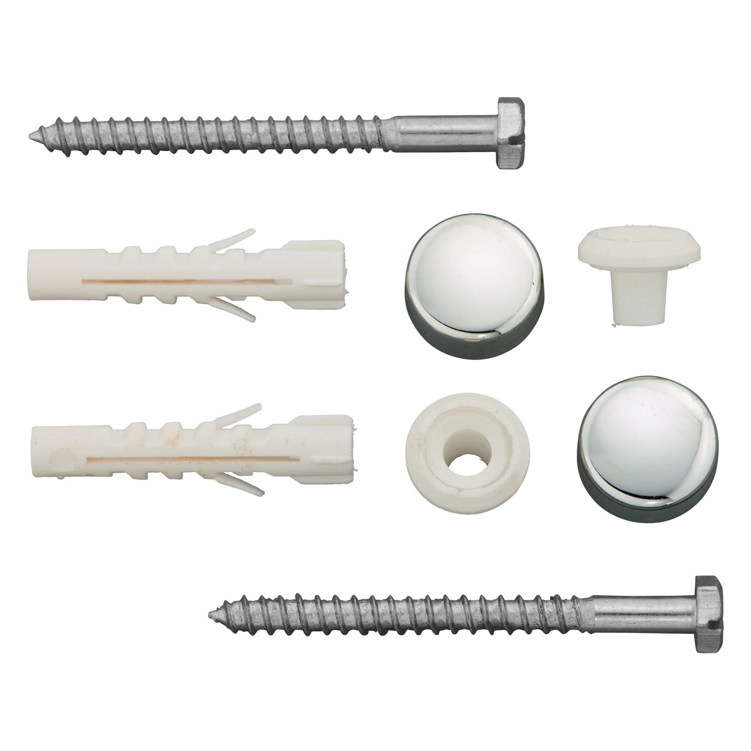 Set de fixation pour WC chromé 6 x 70 mm